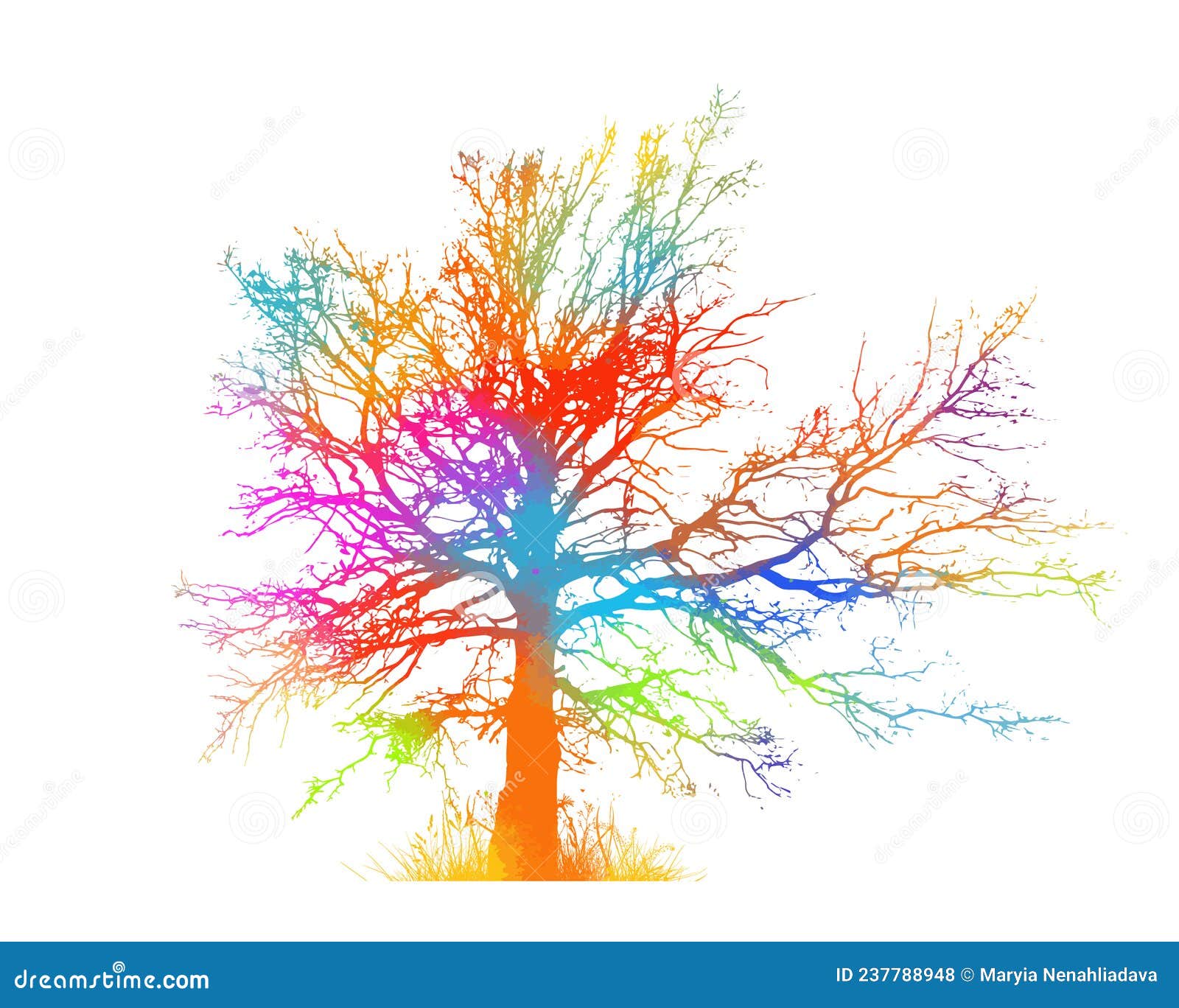 A Beautiful Multicolored Tree. Vector Illustration Stock Vector ...