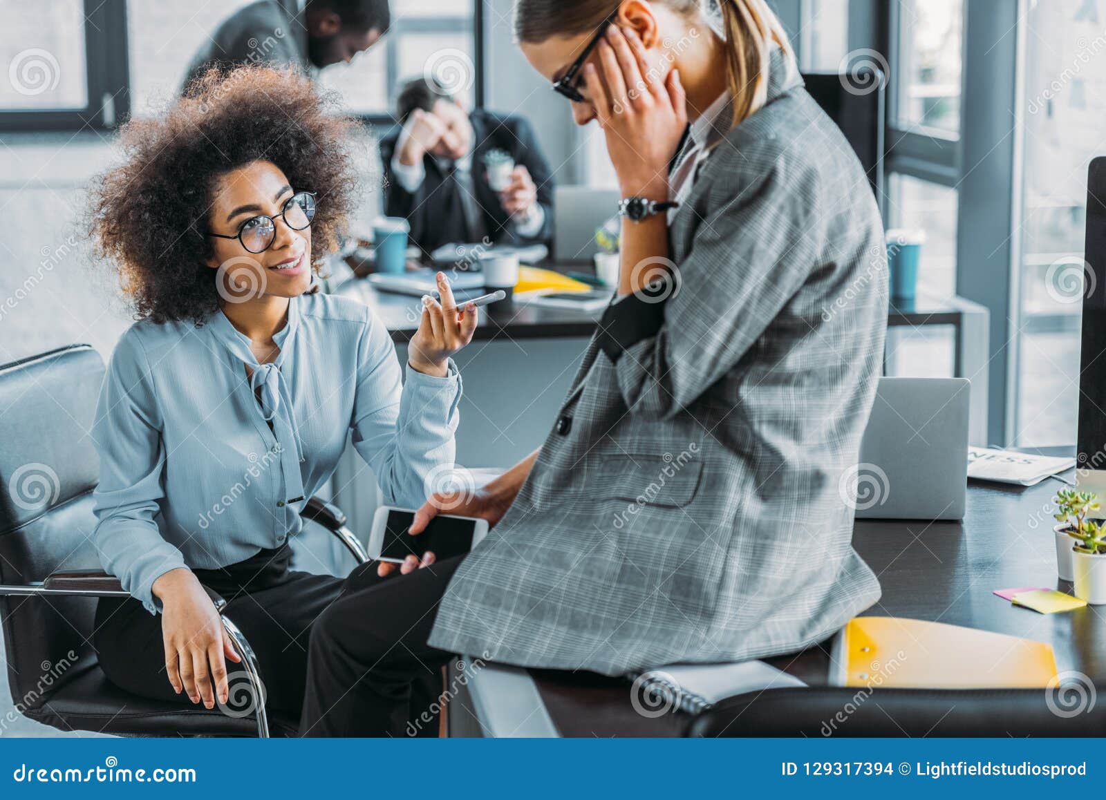 Beautiful Multicultural Businesswomen Talking Stock Photo - Image of ...