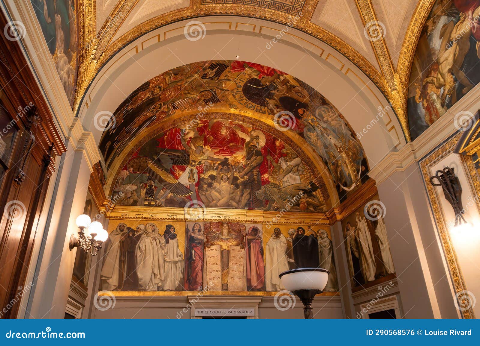 The Beautiful Murals of Boston Public Library Editorial Photo - Image ...