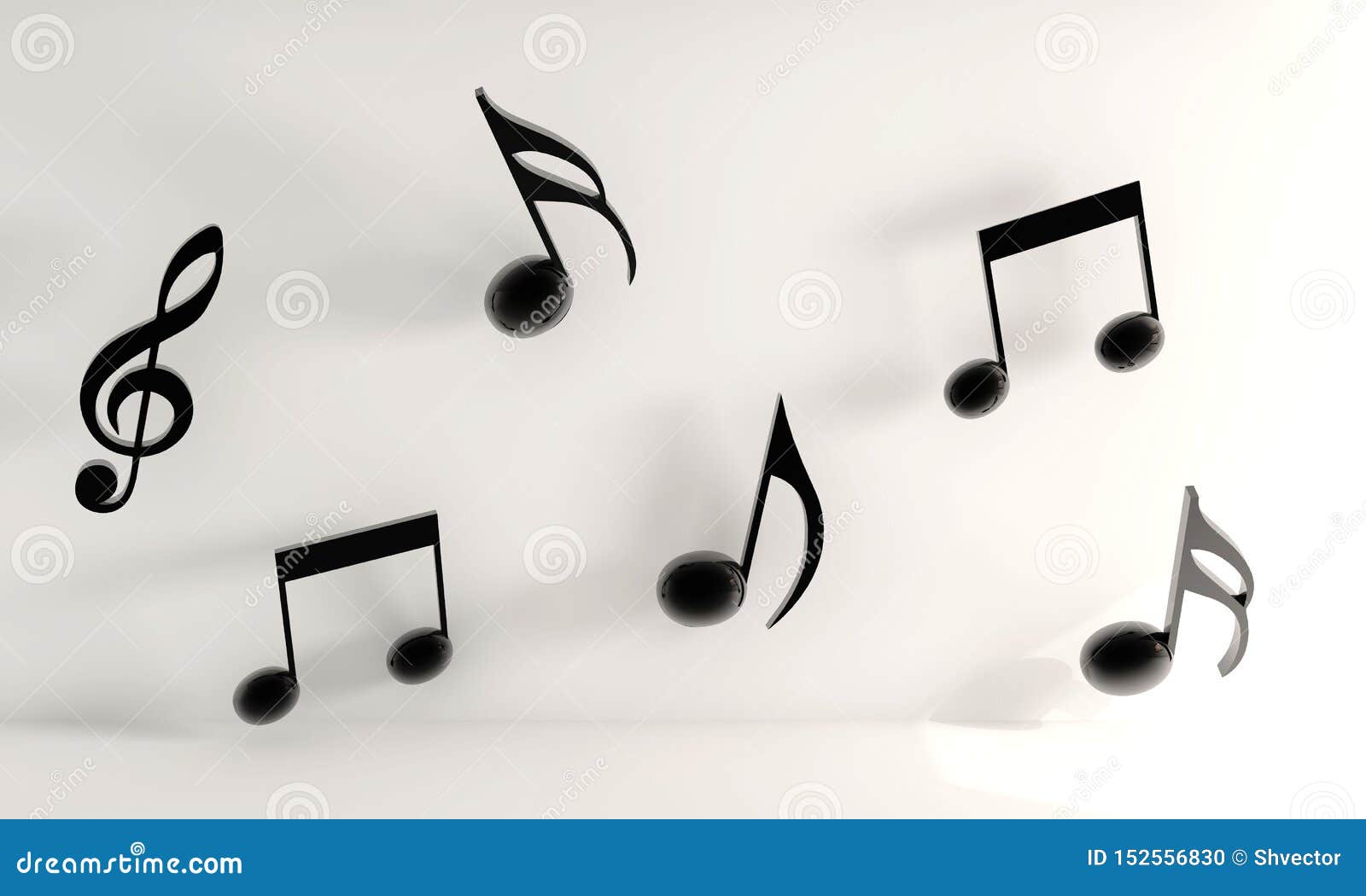 Beautiful Music Notes Flowing Stock Illustration - Illustration of ...