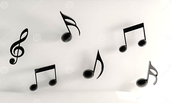 Beautiful Music Notes Flowing Stock Illustration - Illustration of ...