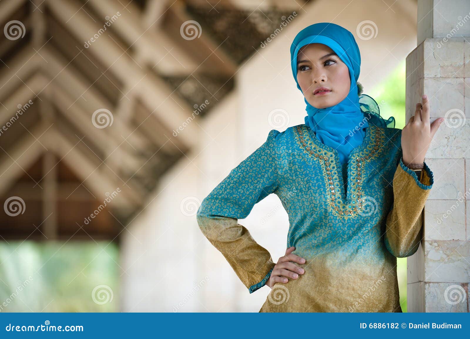 Beautiful Muslim Woman in Front of Mosque Stock Photo - Image of gothic ...