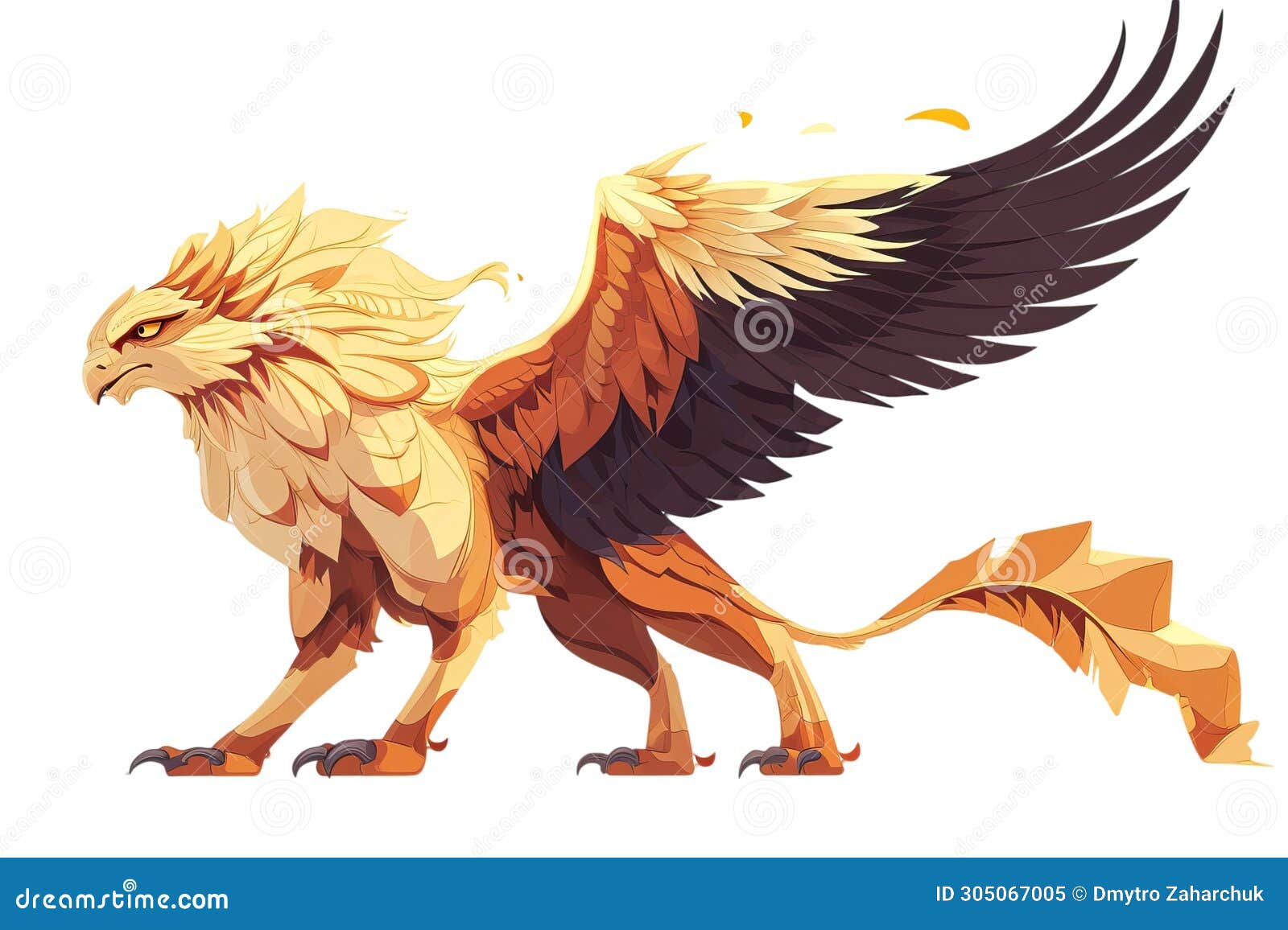 Beautiful Mythical Griffin on a White Background. Stock Image - Image ...