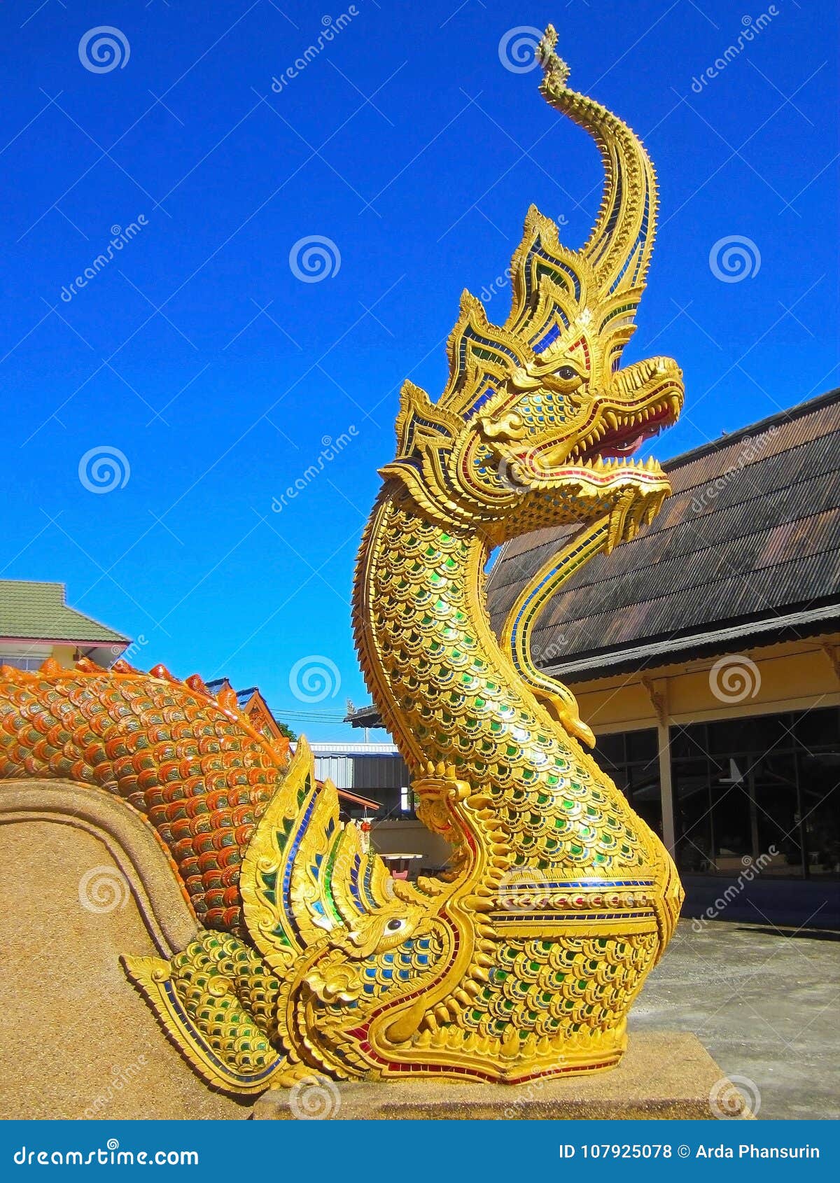 Beautiful Naga Statue at the Temple Stock Photo - Image of faith ...