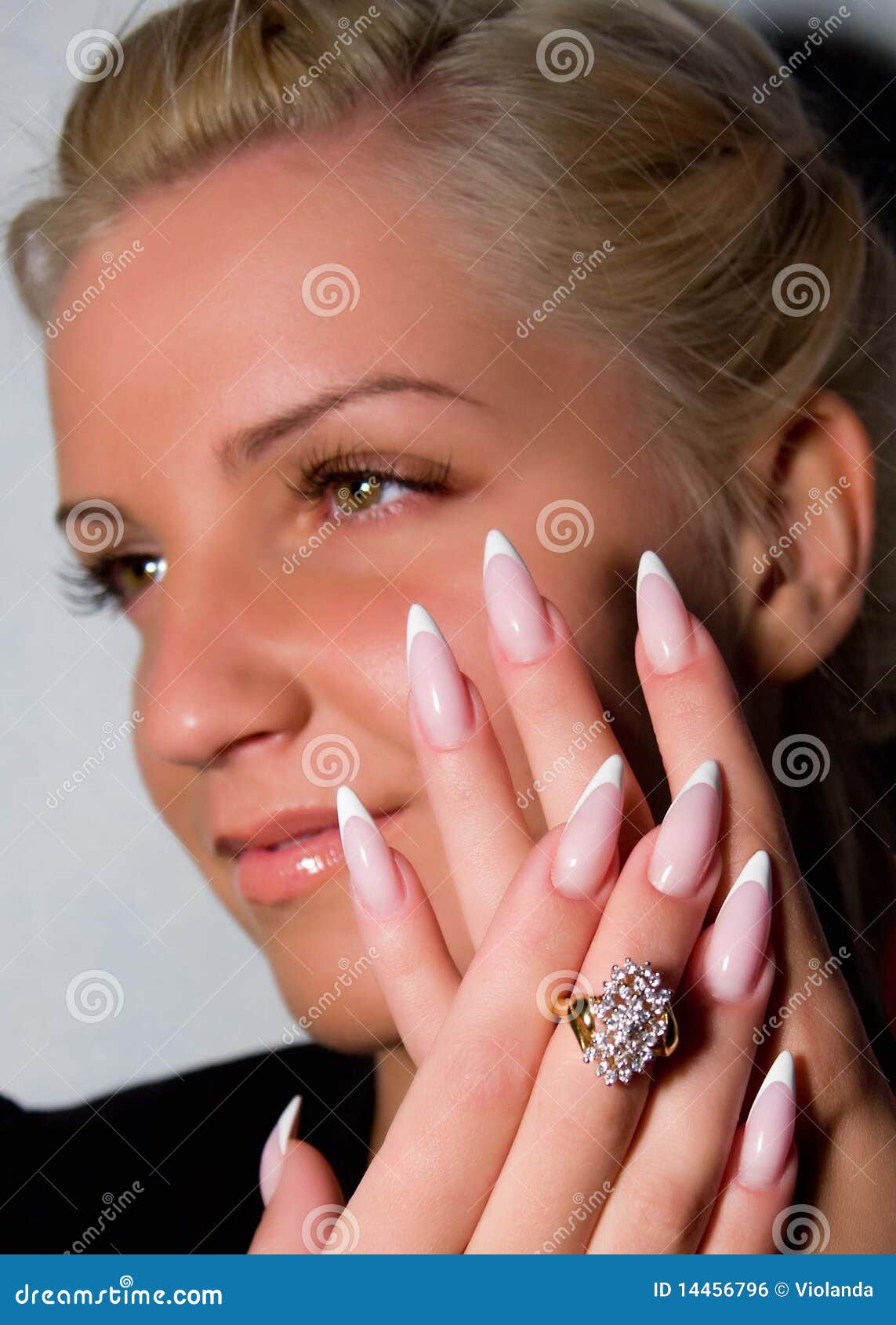 Beautiful Nails with Art, False Eyelashes Stock Photo - Image of ...