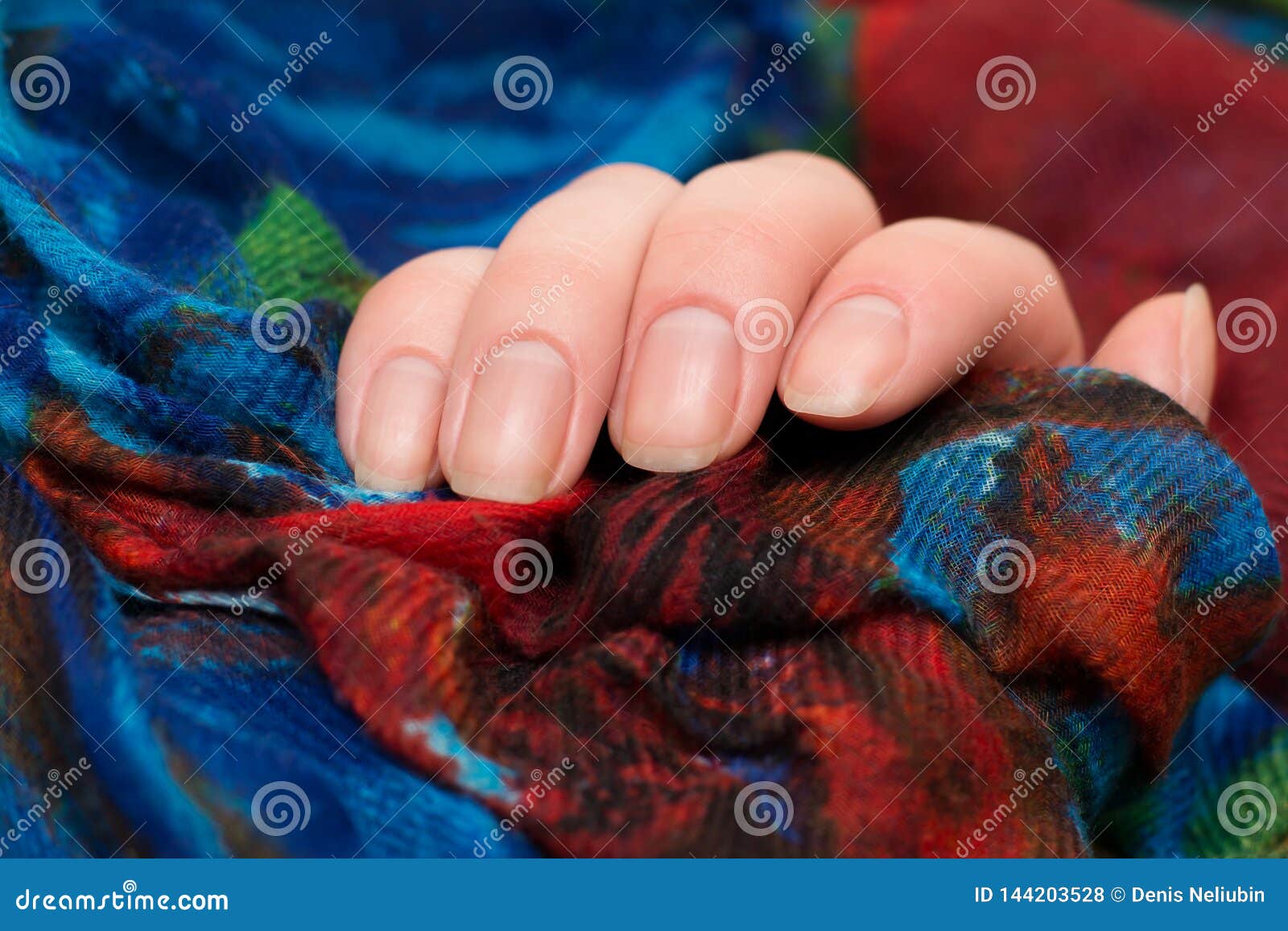 Beautiful Nails in Red Cloth Stock Photo - Image of nails, hold: 144203528