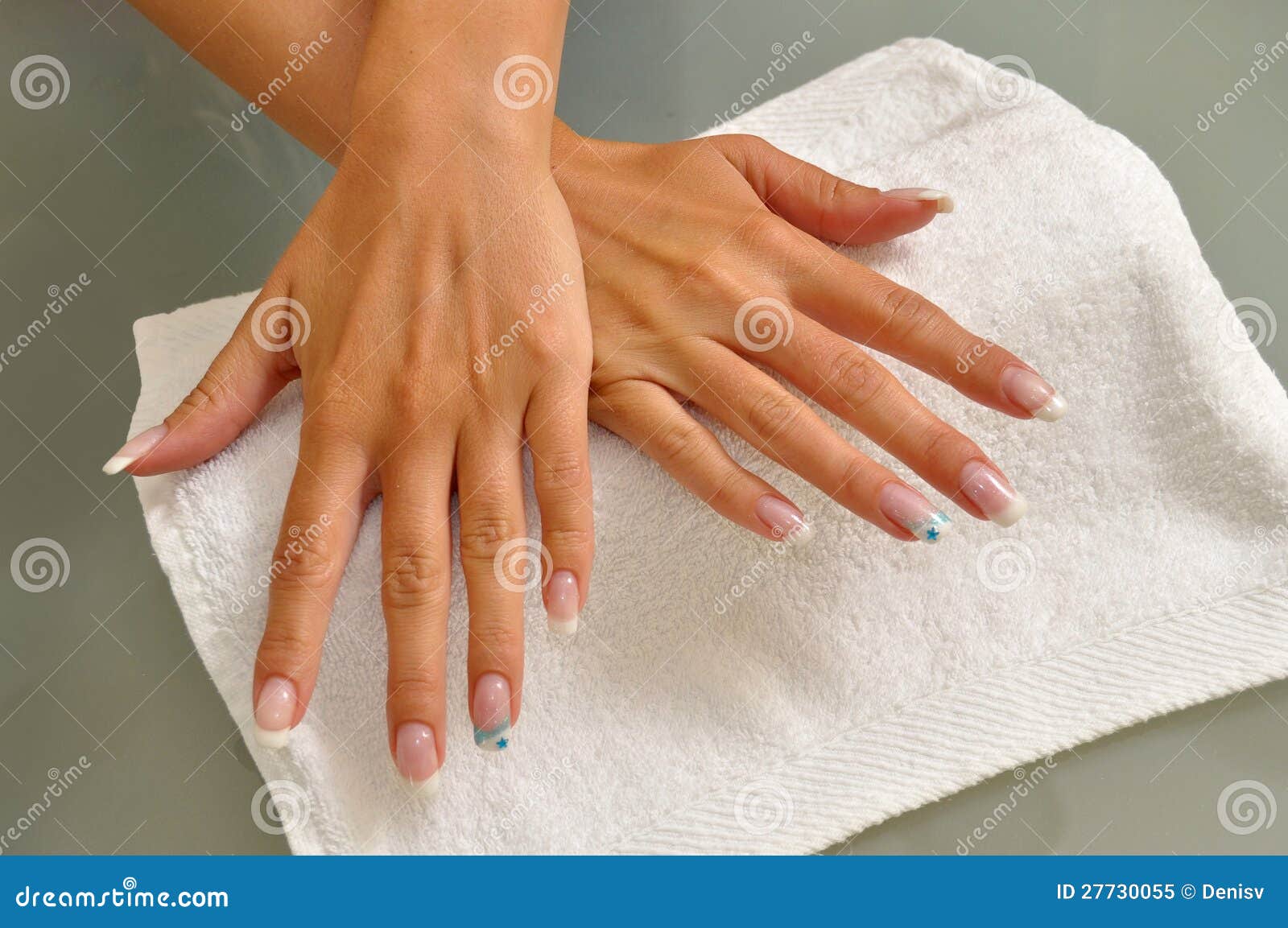 Beautiful Nails on White Towel Stock Image - Image of manicure, salon ...