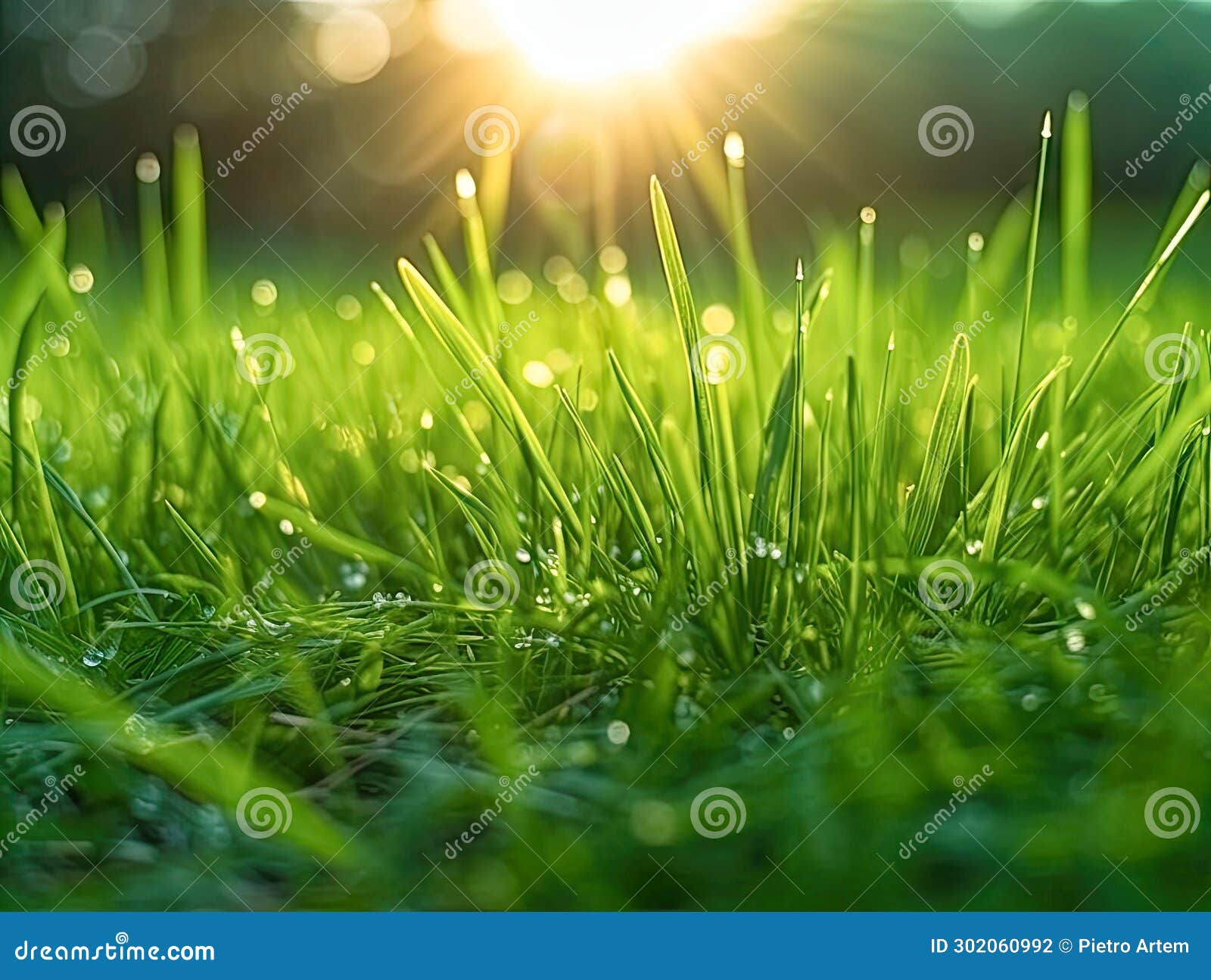 Beautiful Natural Background of Green Grass and Sun Stock Photo - Image ...