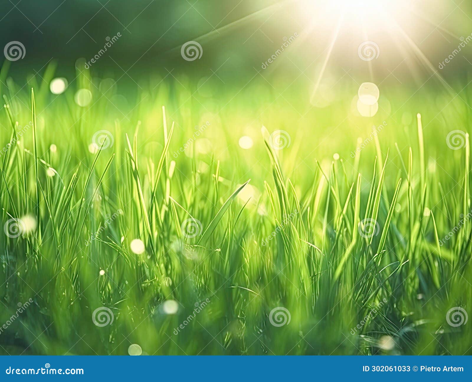 Beautiful Natural Background of Green Grass and Sun Stock Image - Image ...