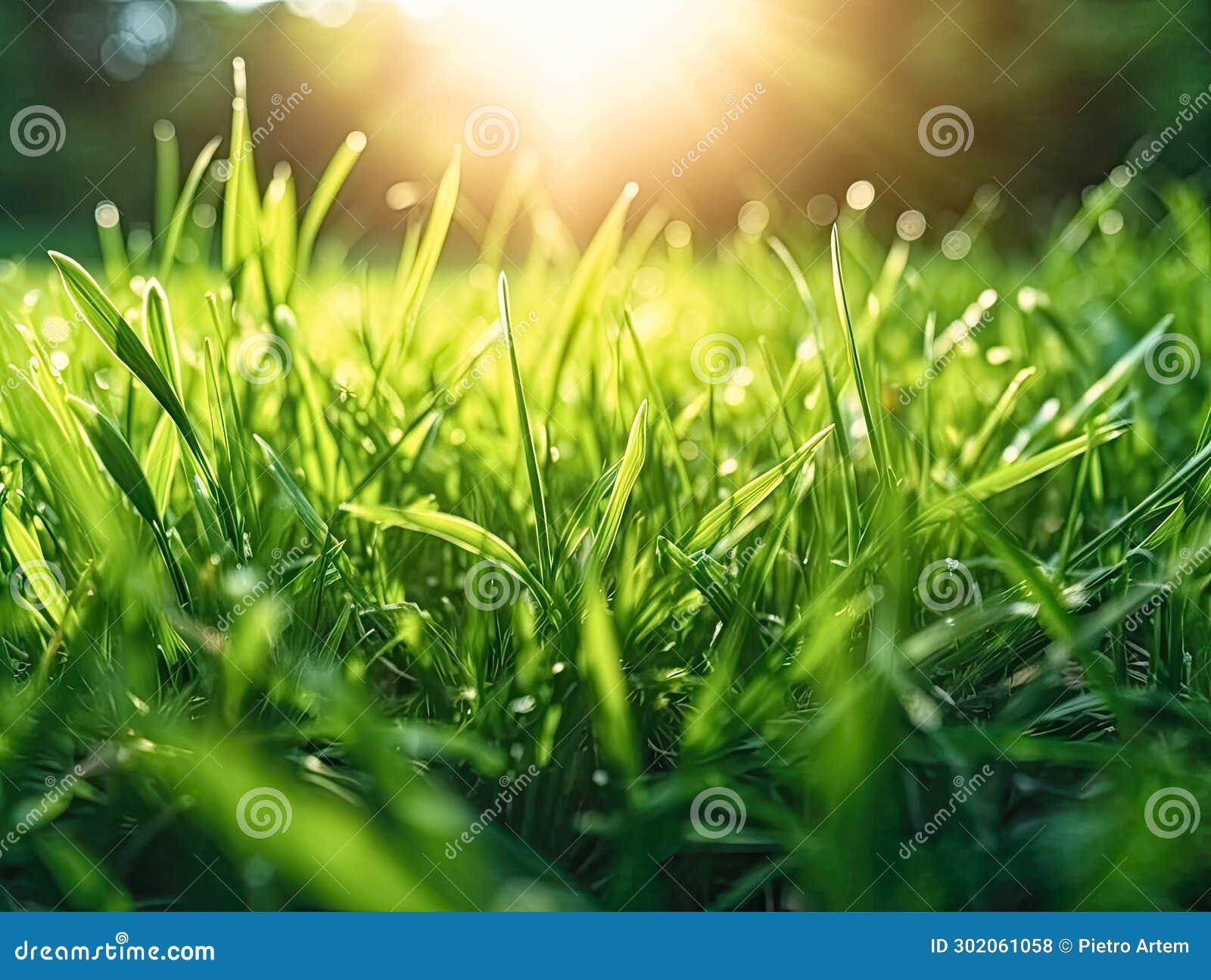 Beautiful Natural Background of Green Grass and Sun Stock Photo - Image ...