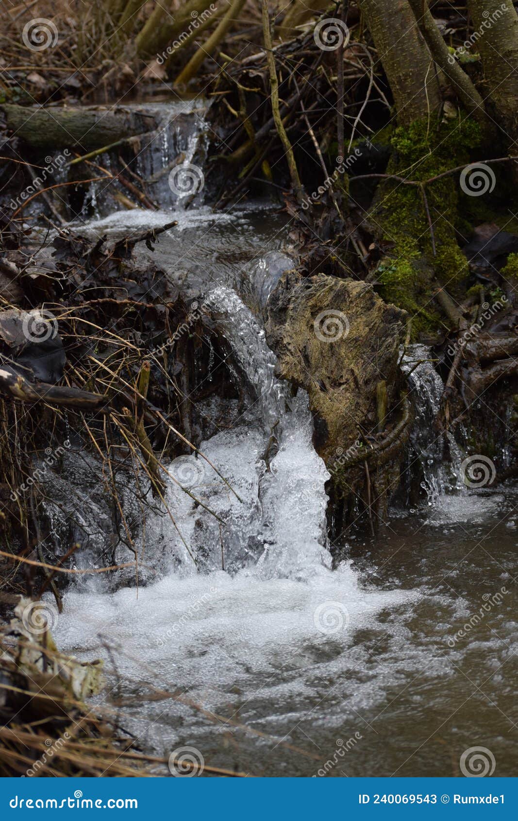 A Beautiful Natural Cascade in a Small Stream Stock Image - Image of ...