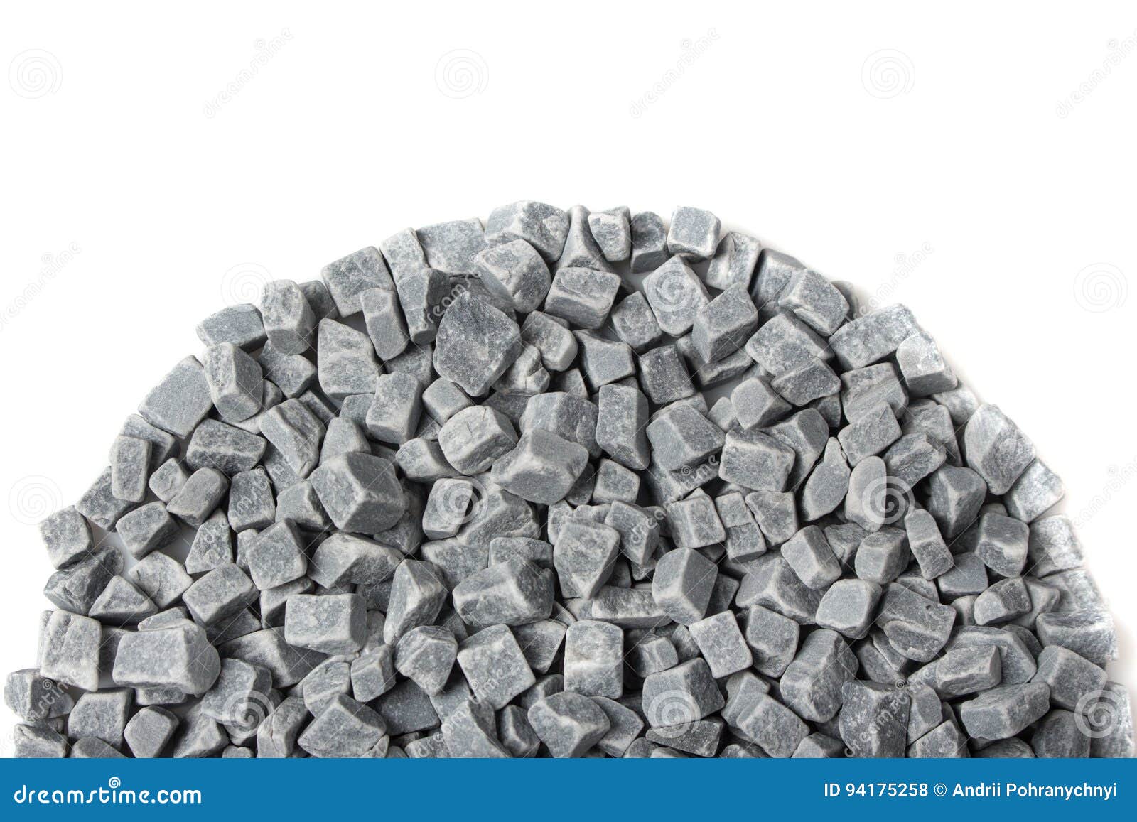 Beautiful Natural Gray Stones Scattered on a White Background Stock ...