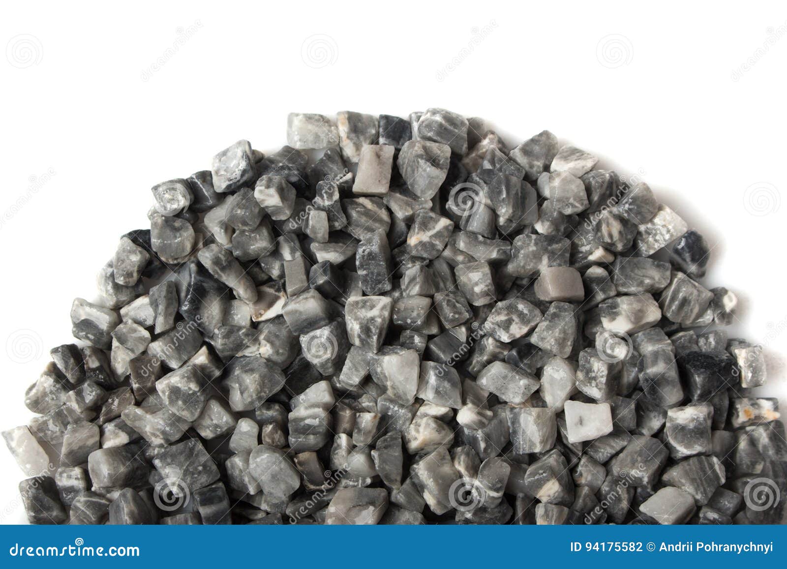 Beautiful Natural Gray Stones Scattered on a White Background Stock ...