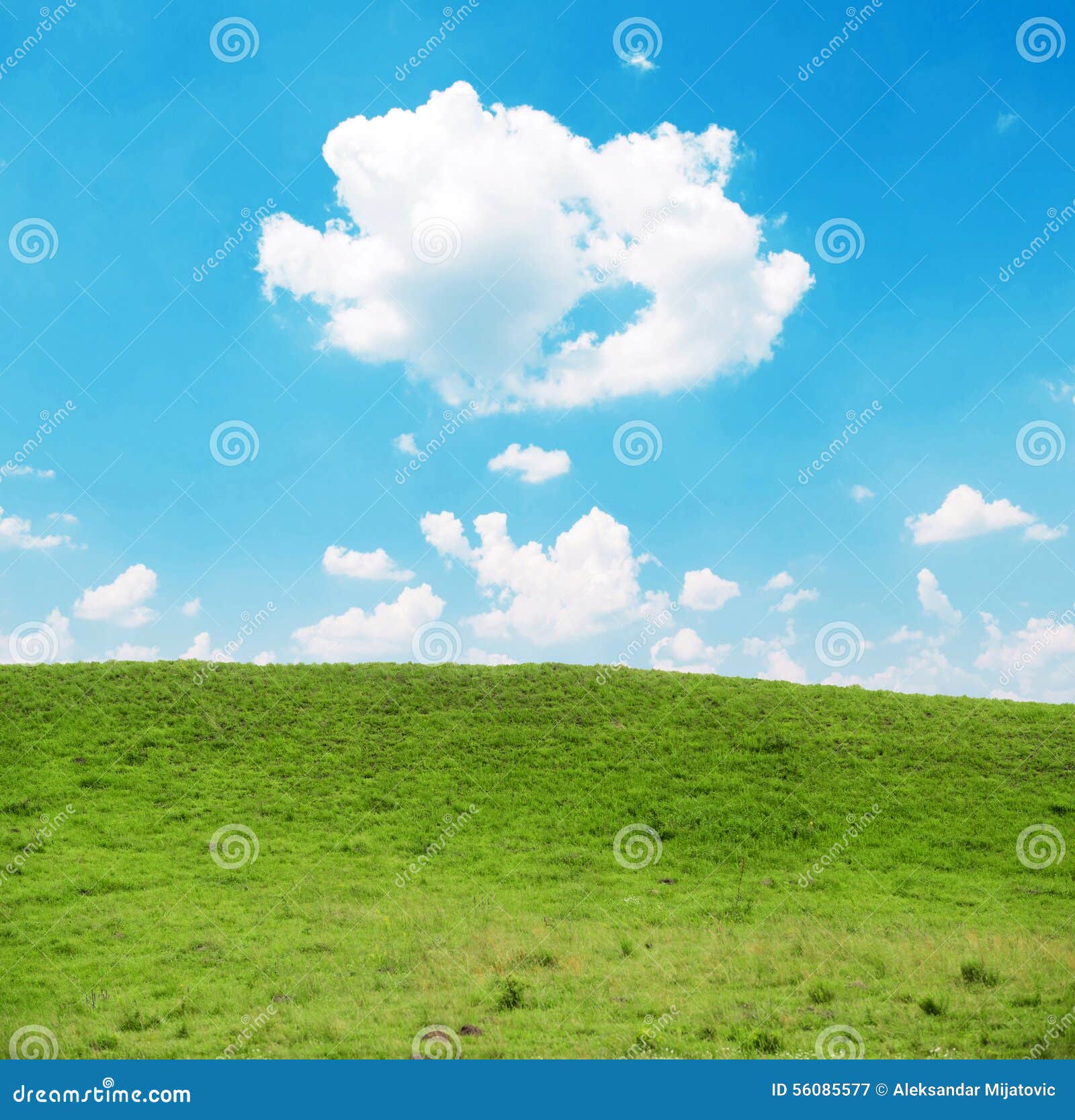 Beautiful Natural Landscape of Meadow and Blue Sky Stock Image - Image ...