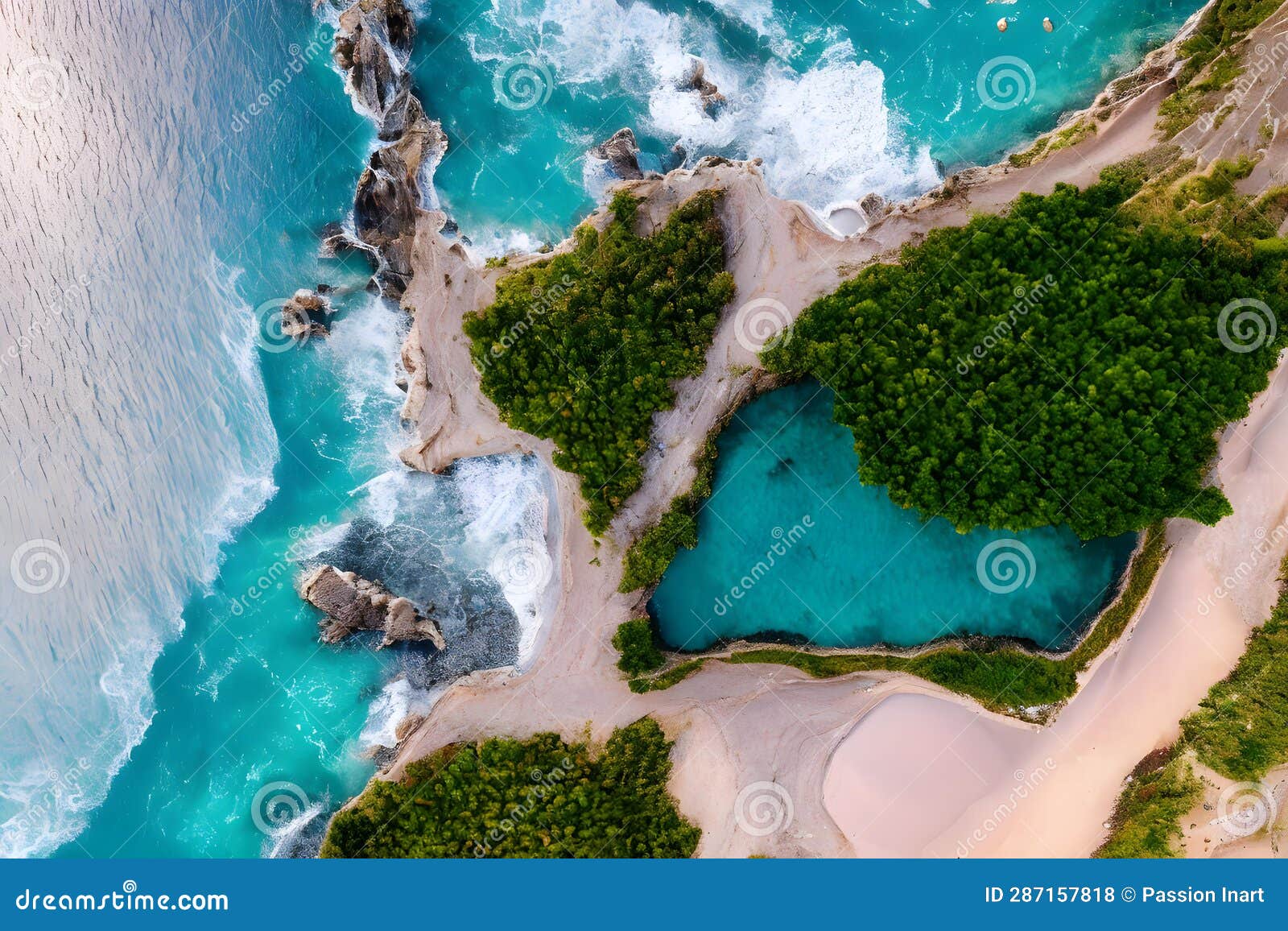 Aerial View Top Down Seashore Big Wave Crashing on Rock Cliff Stock ...