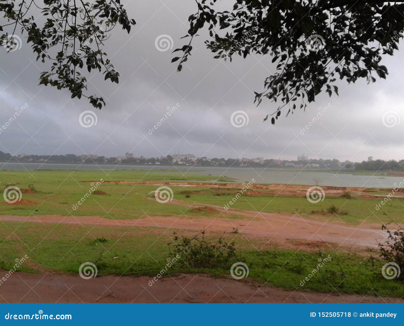 Beautiful Natural View of a Landscape with Natural Lake and Grass Stock ...