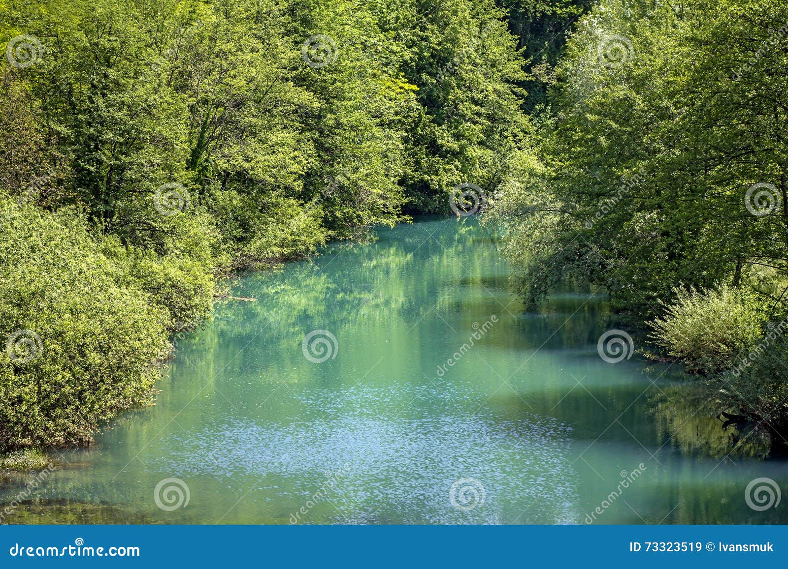 Beautiful Nature and Green River Stock Image - Image of croatia, stream ...