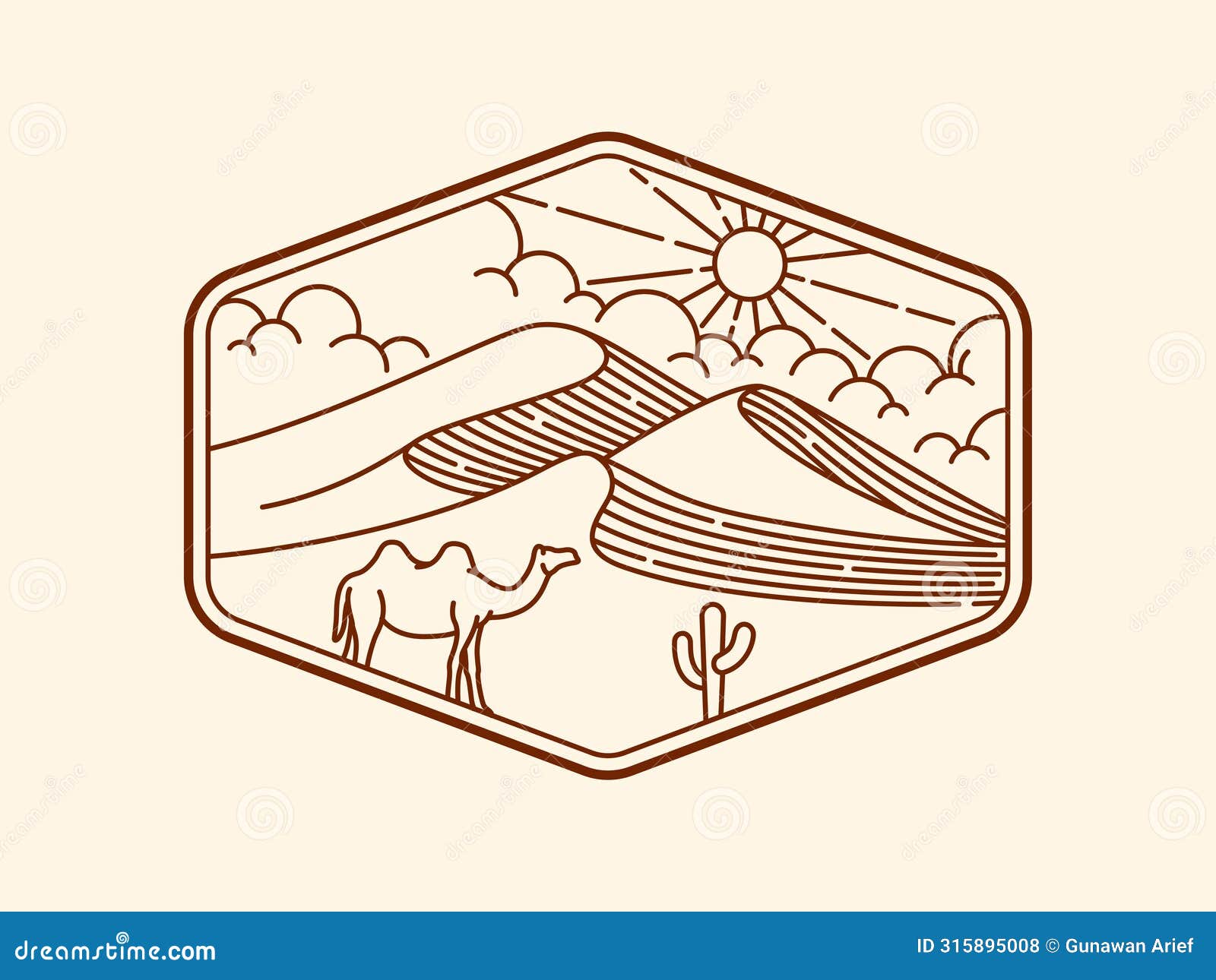 Beautiful Nature Line Art Vector Template Stock Vector - Illustration ...