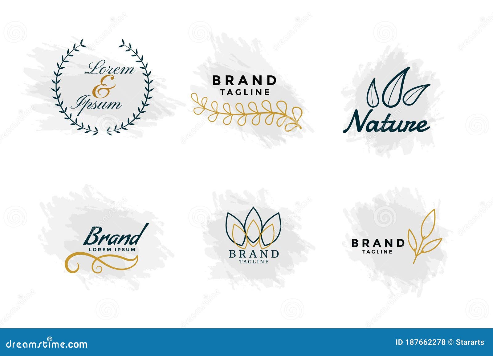 Beautiful Nature Logos or Wedding Monograms Collection Stock Vector ...