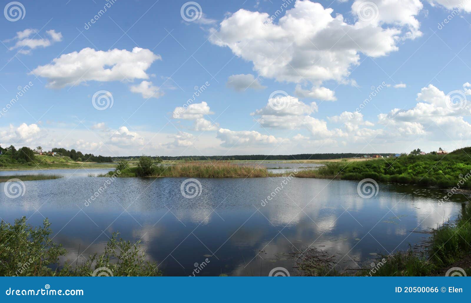 Beautiful Nature, Panoramic Scenery Stock Photo - Image of river, pond ...