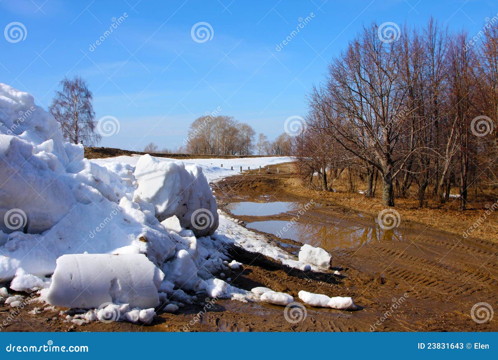 Beautiful Nature, Spring. River Stock Image - Image of snow, travel ...