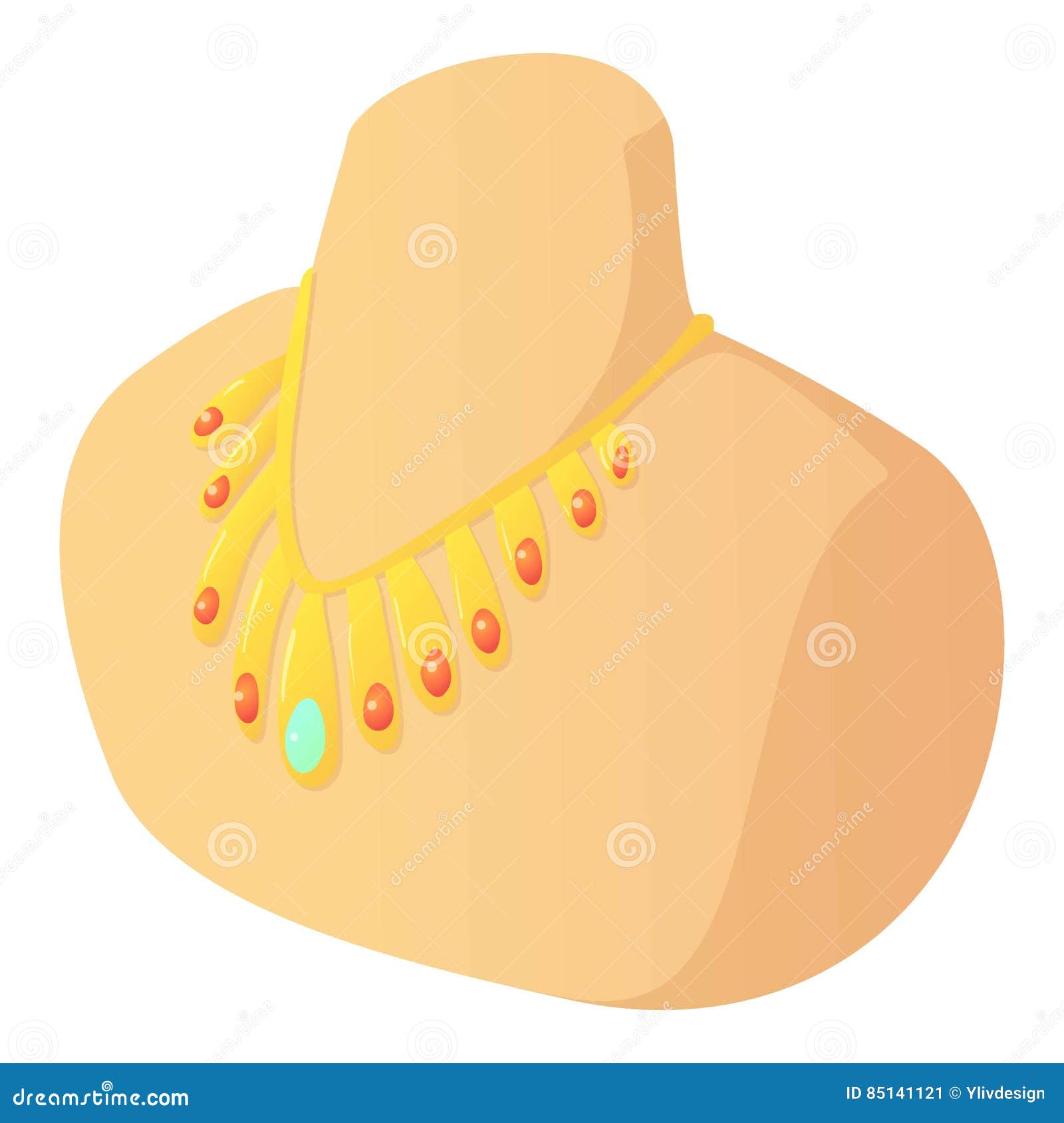 Beautiful Necklace Icon, Cartoon Style Stock Vector - Illustration of ...