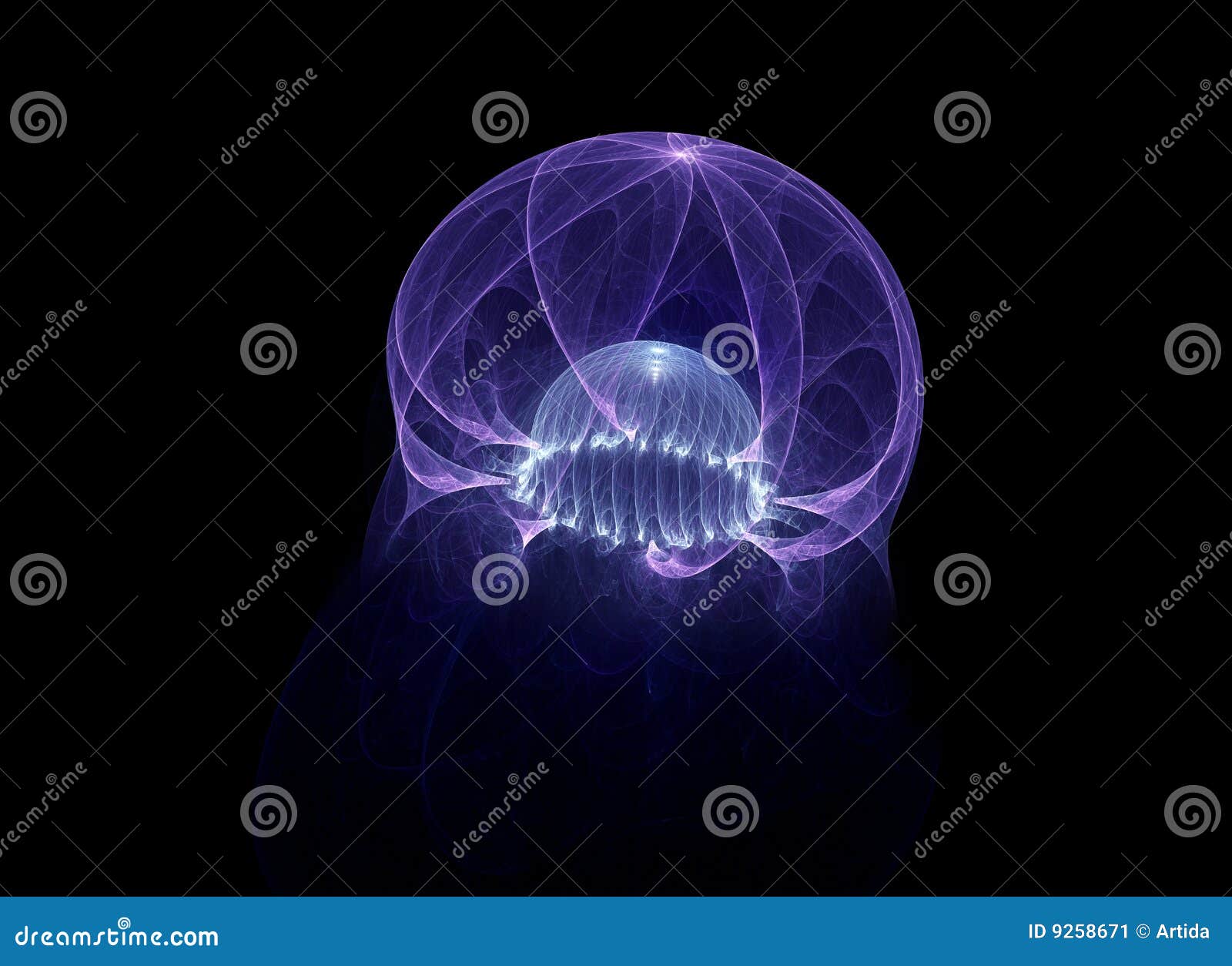 Beautiful neon jellyfish stock illustration. Illustration of jellyfish ...