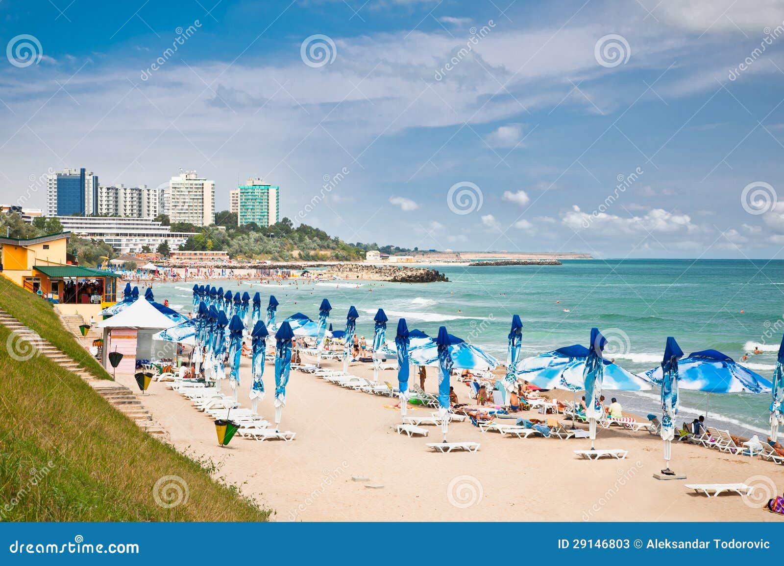 Beautiful Neptun Beach in Summer, Romania. Stock Image - Image of ...