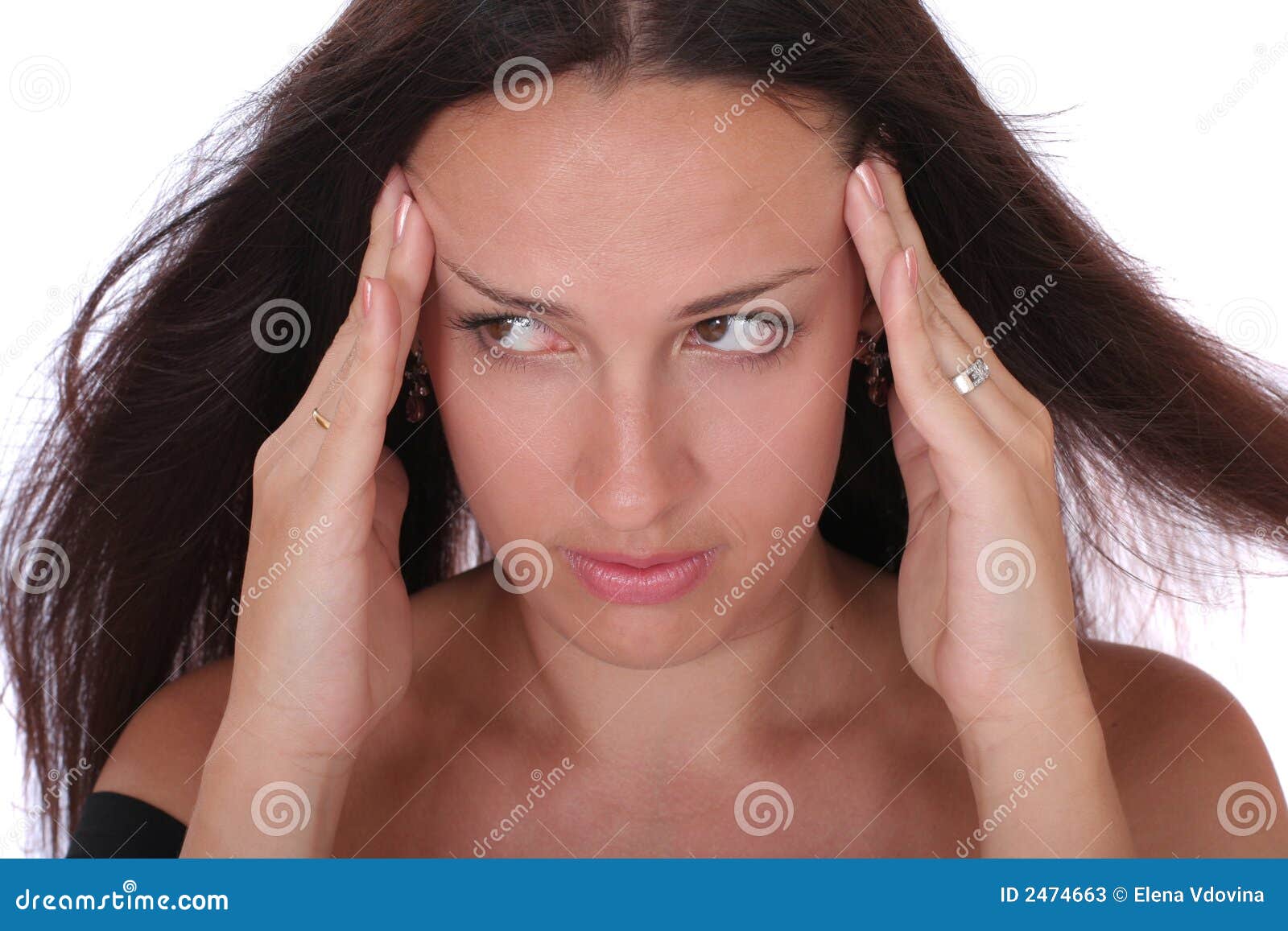 Beautiful nervous woman stock image. Image of adult, brown - 2474663