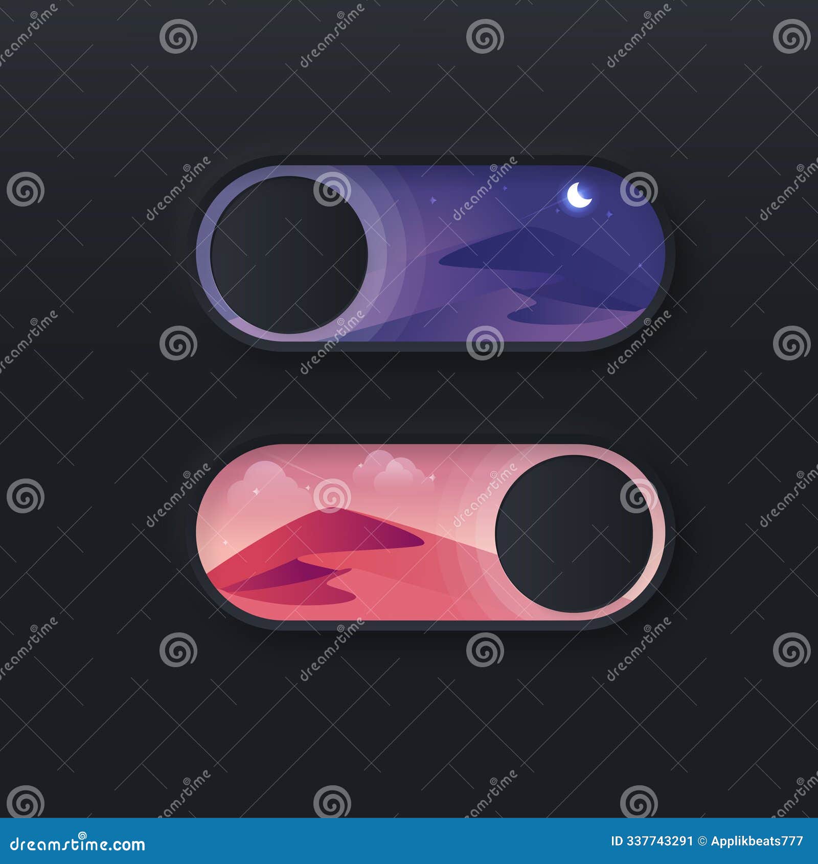 Beautiful Neumorphism Gradient Desert Toggle Switch on Off Button Stock ...