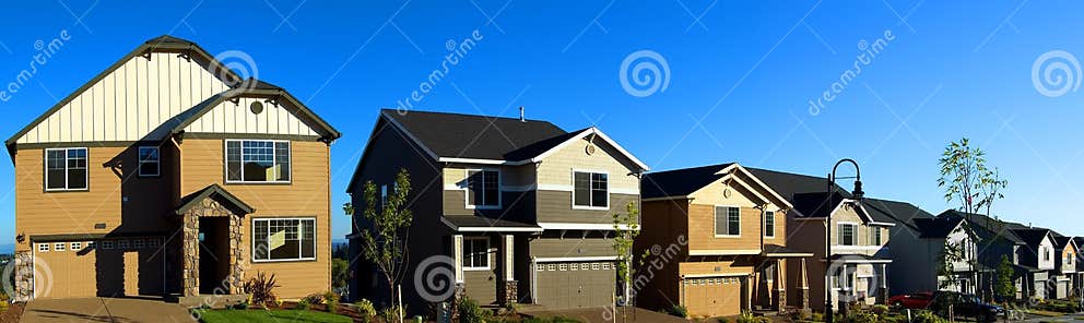 Beautiful New Homes stock image. Image of garage, construction - 16711315