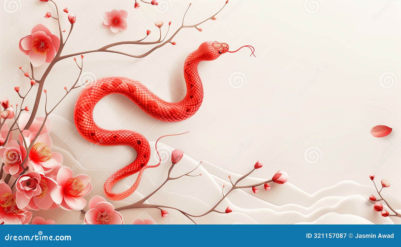 Year Of The Snake 2025 Banner Coloring Page Vector Illustration ...