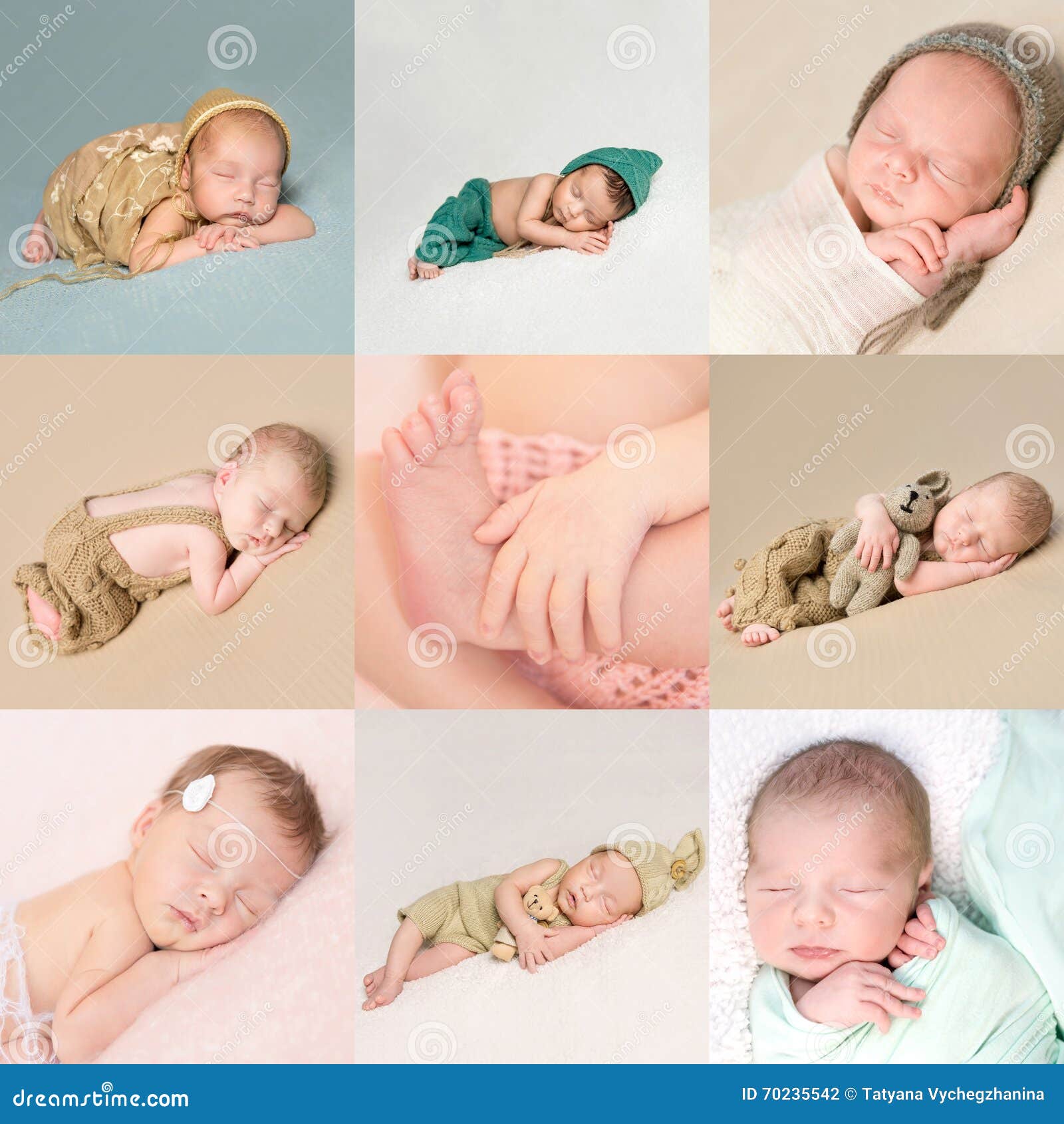 Beautiful Newborn Babies Collage Stock Photo - Image of beautiful ...