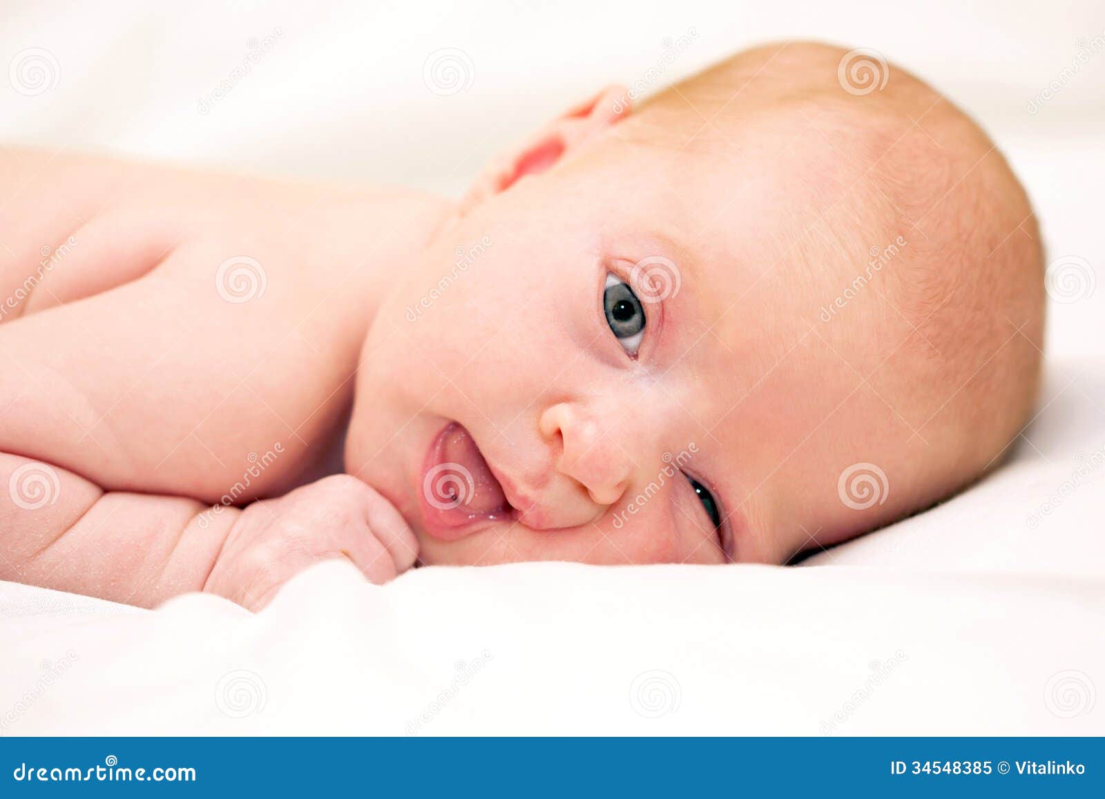 Beautiful Newborn Baby Winking Stock Image - Image of face, mother ...