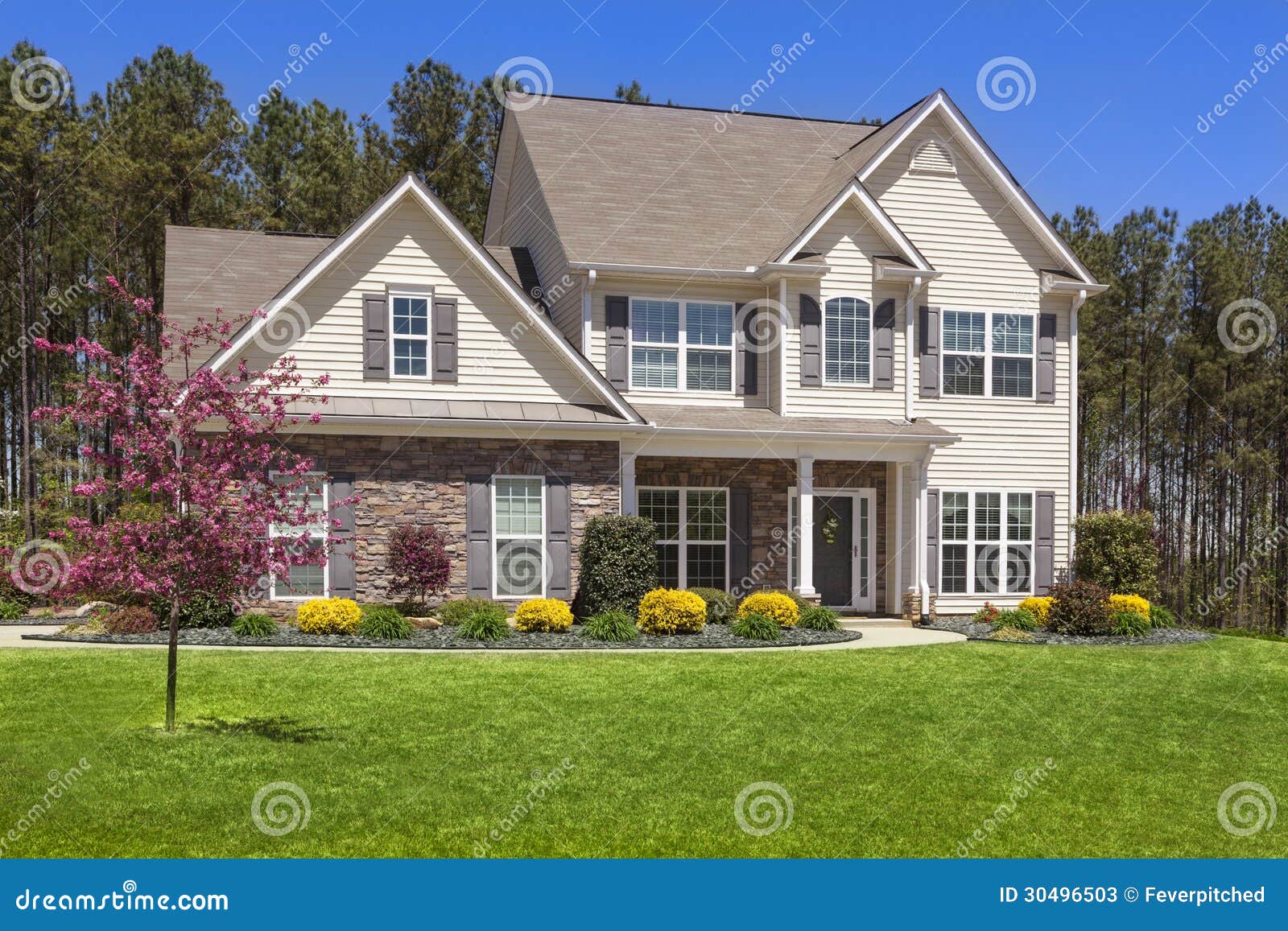 Beautiful Newly Constructed Modern Home Stock Image - Image of dwelling ...