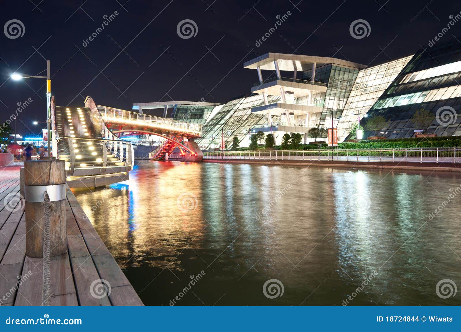 Beautiful night building stock photo. Image of view, reflection - 18724844