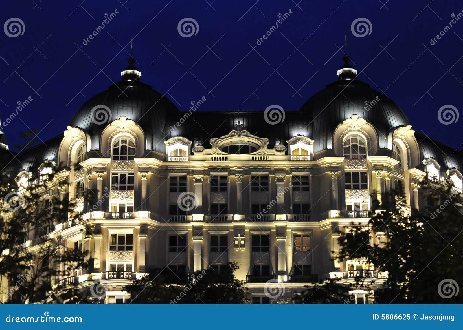 Beautiful Night and Building Stock Image - Image of travel, square: 5806625