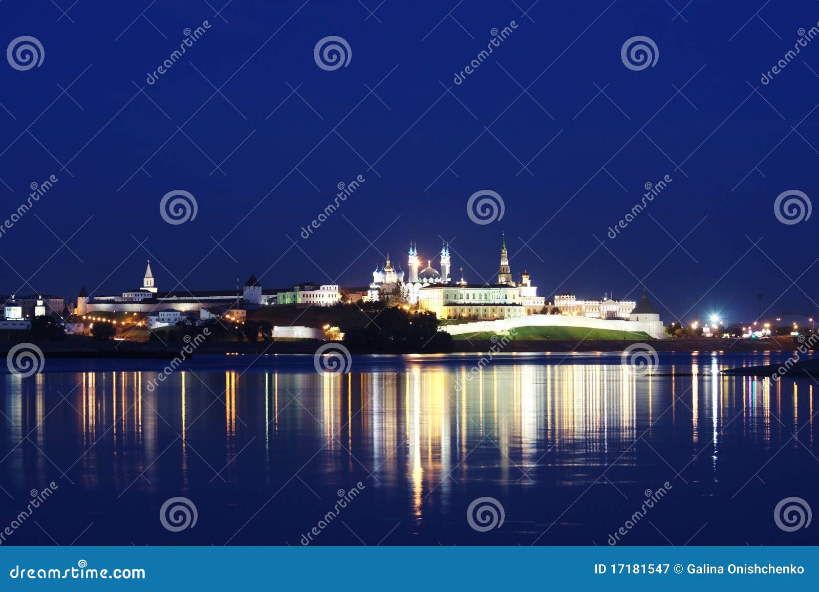 Beautiful Night Landscape on the River Stock Image - Image of kasan ...