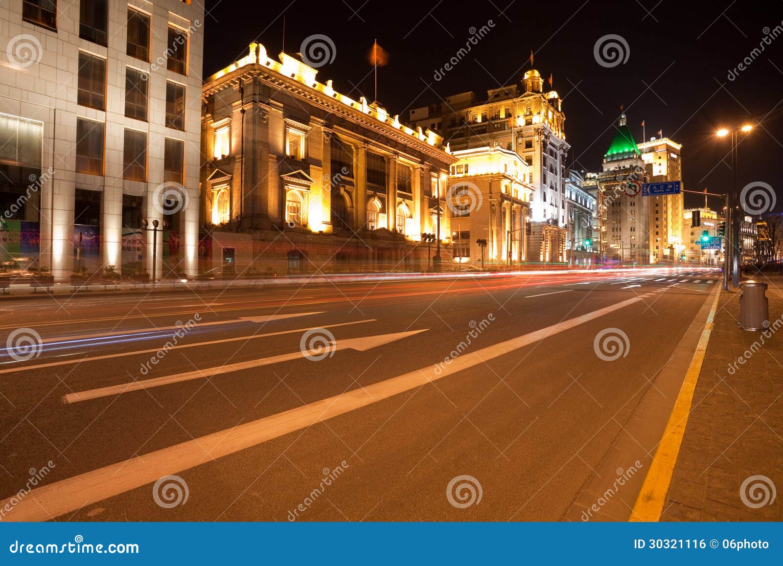 Beautiful Night Scene at the Bund in Shanghai Stock Photo - Image of ...