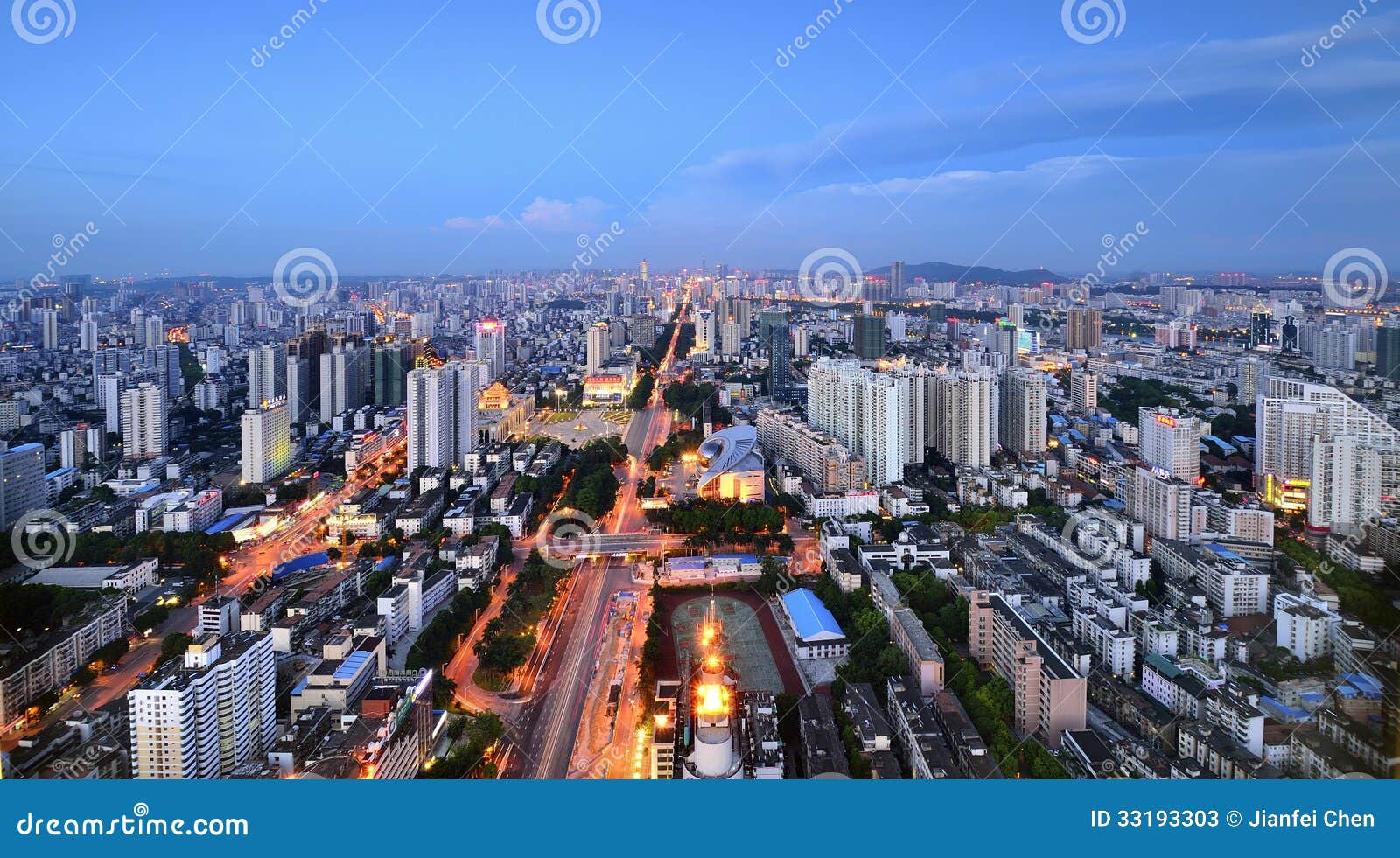 The Beautiful Night Scene of Nanning Stock Image - Image of buildings ...