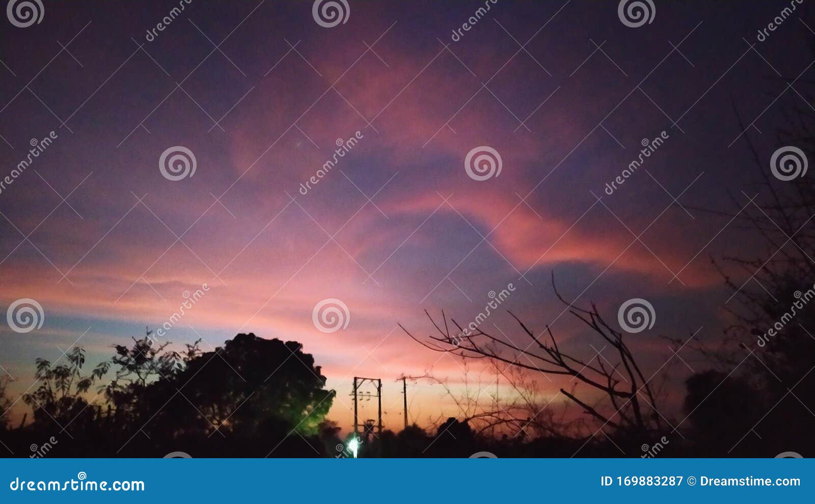 Beautiful night sky light stock image. Image of trees - 169883287