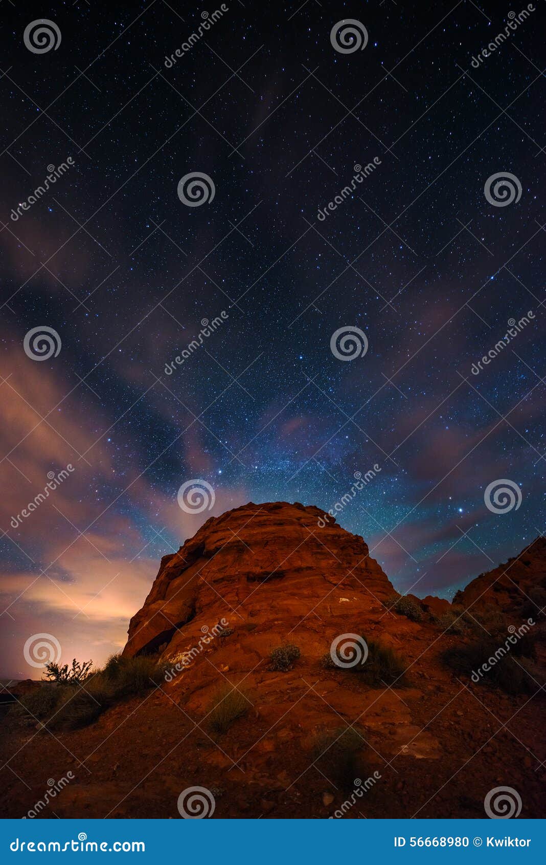 Beautiful Night Starry Sky Over the Valley of Fire State Park Ne Stock ...