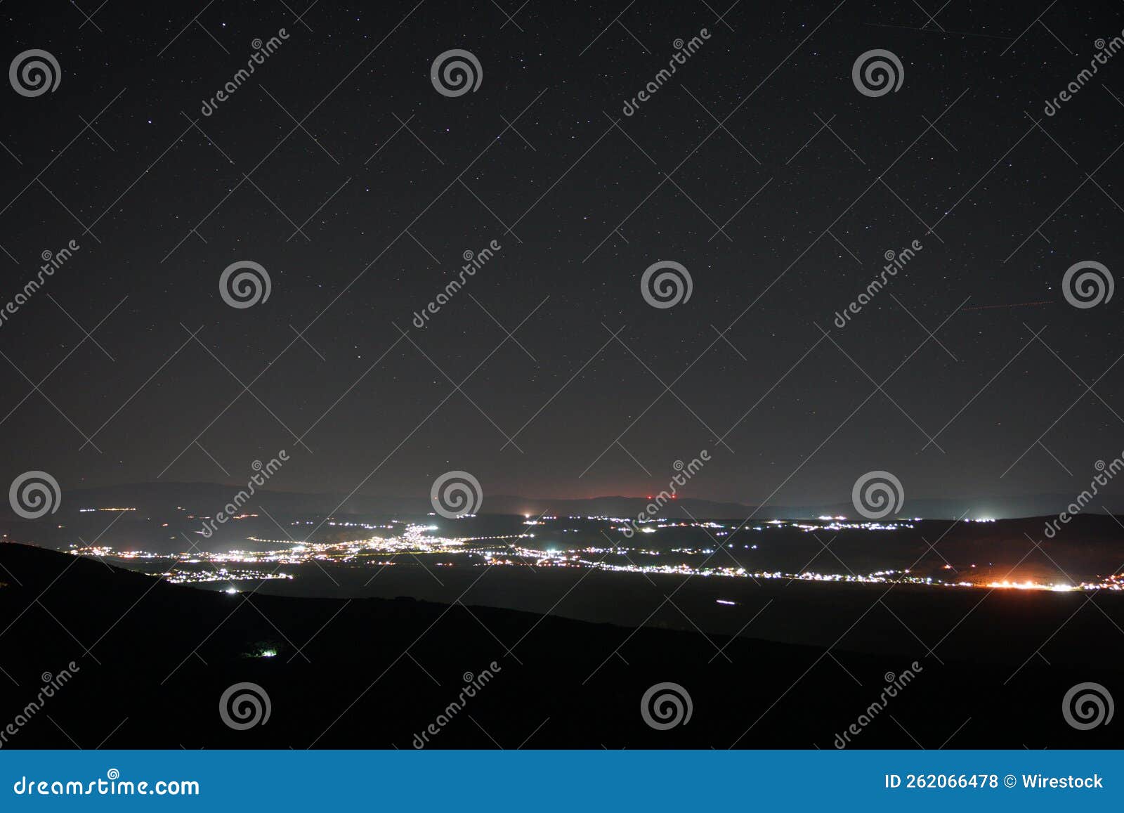 Beautiful Night View of the City with Buildings Stock Photo - Image of ...