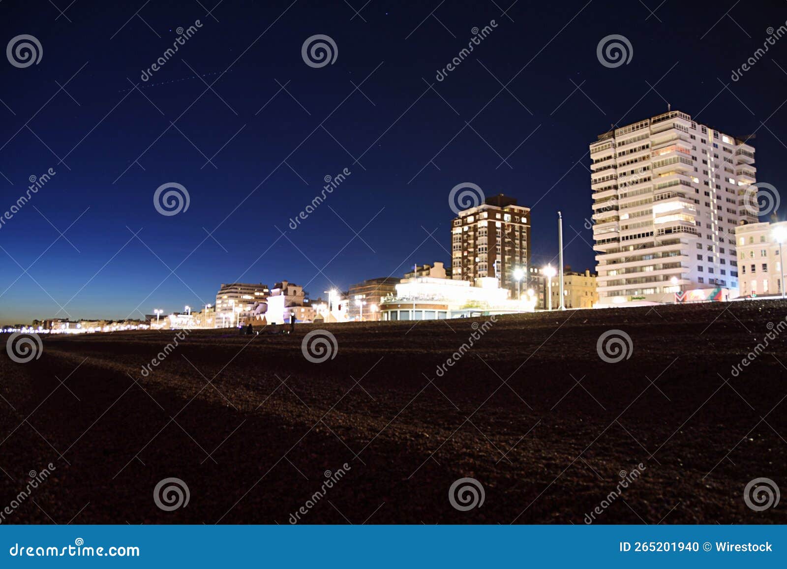 Beautiful Night View of a City Buildings Stock Photo - Image of lights ...