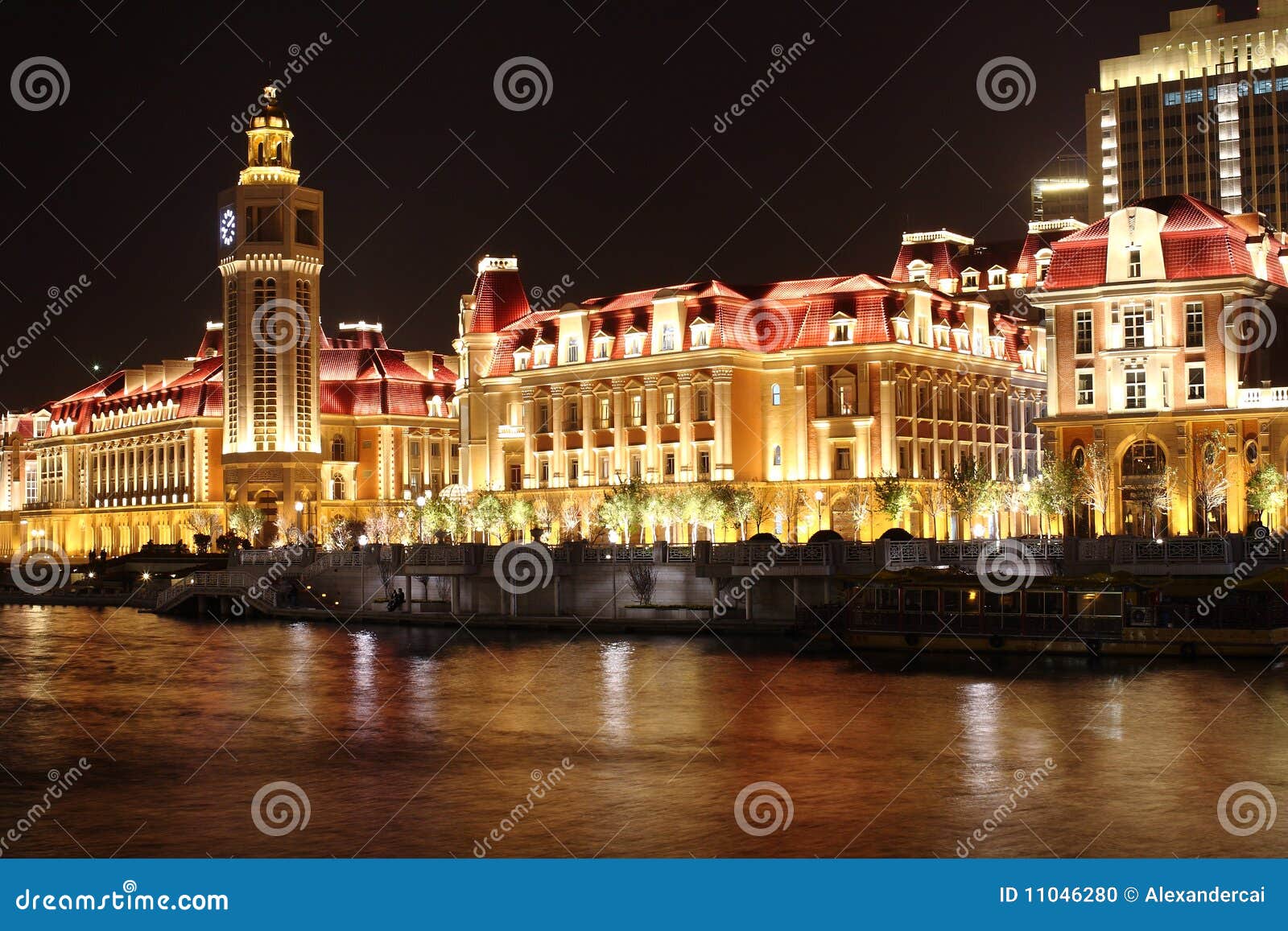 The Beautiful Nightscape in Tianjin Stock Photo - Image of beijing ...