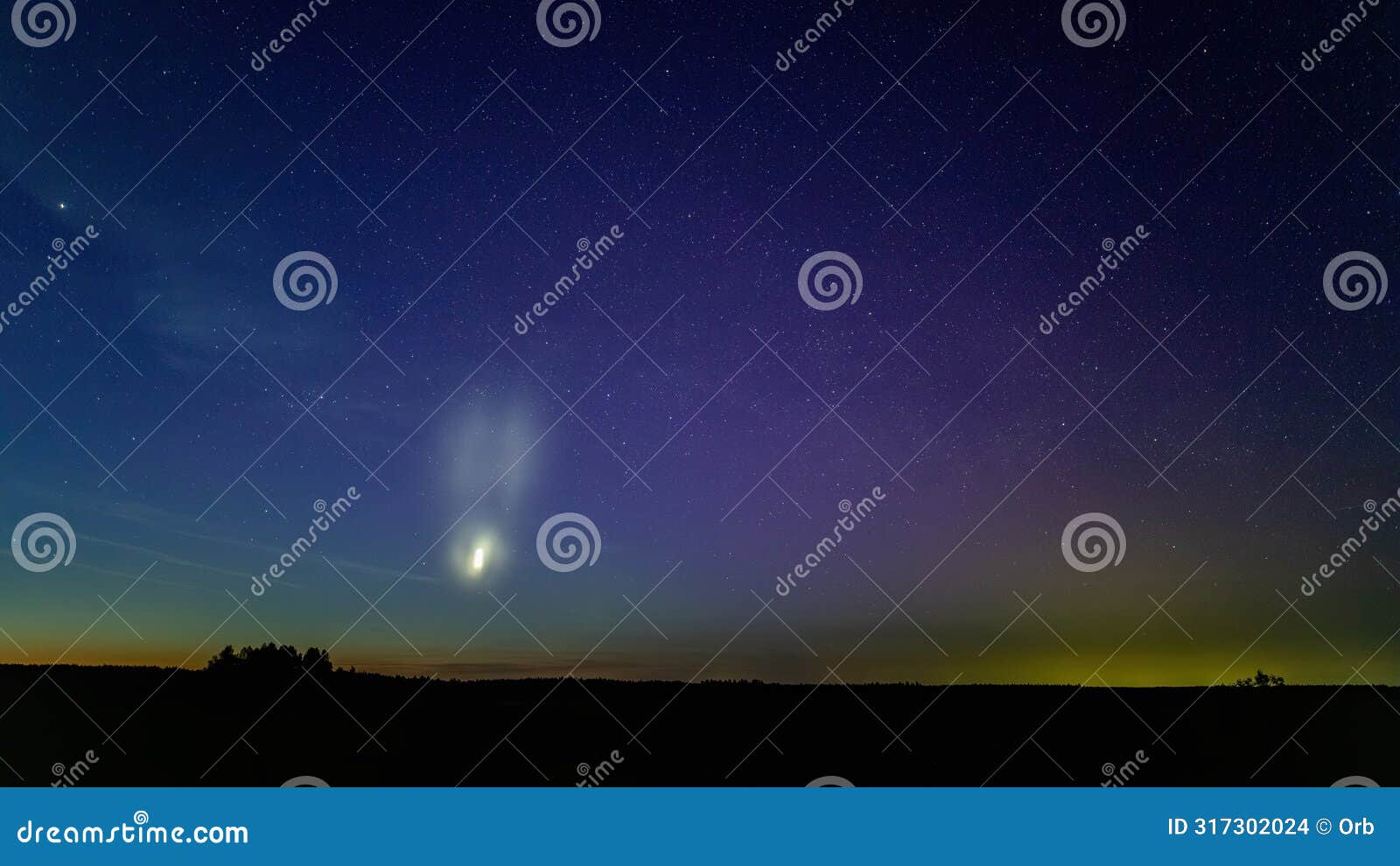 Beautiful Northern Lights Shot of Night Sky and Space Rocket Flight ...