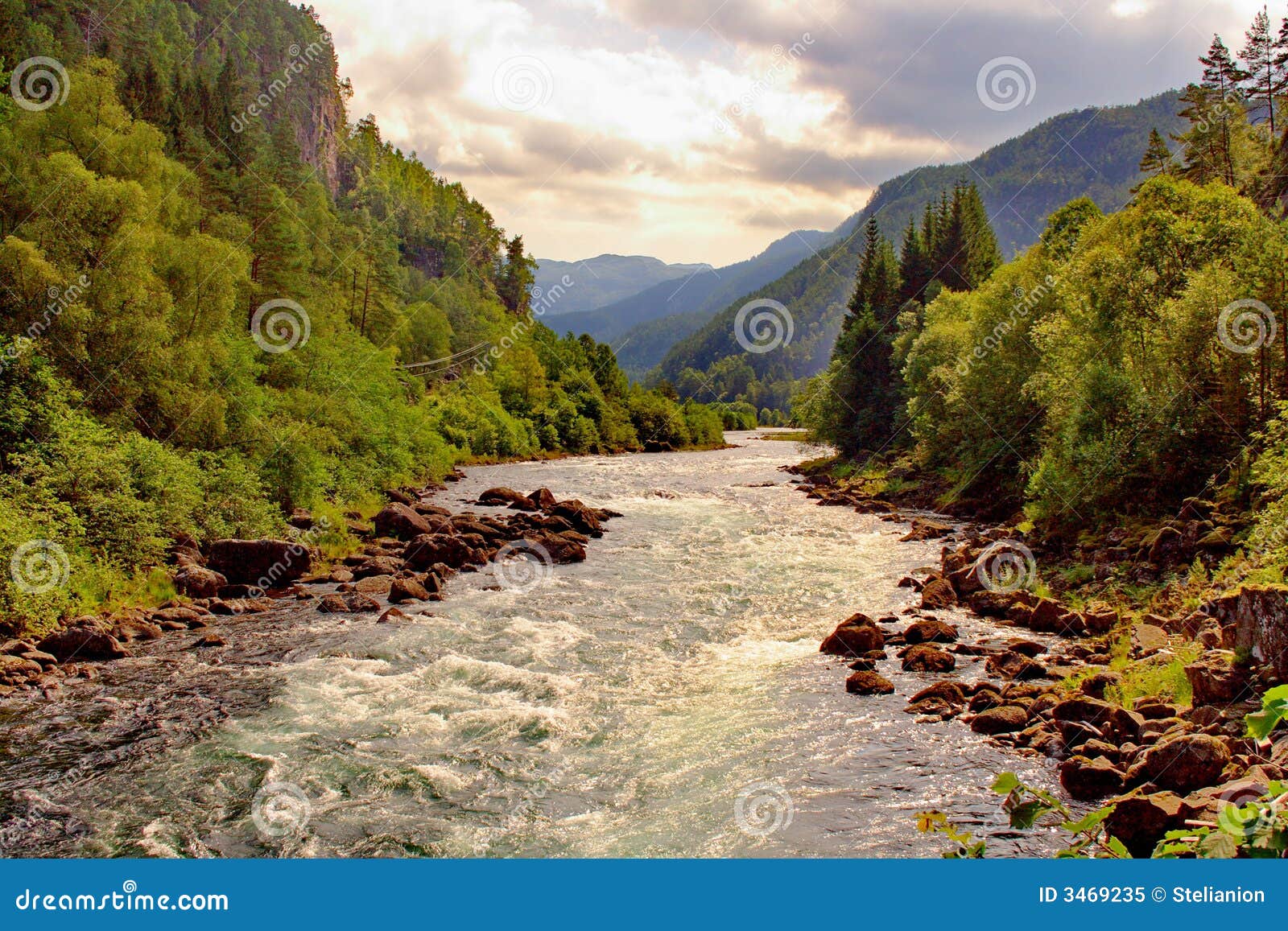 Beautiful Norwegian Landscape Stock Image - Image of wallpaper, river ...