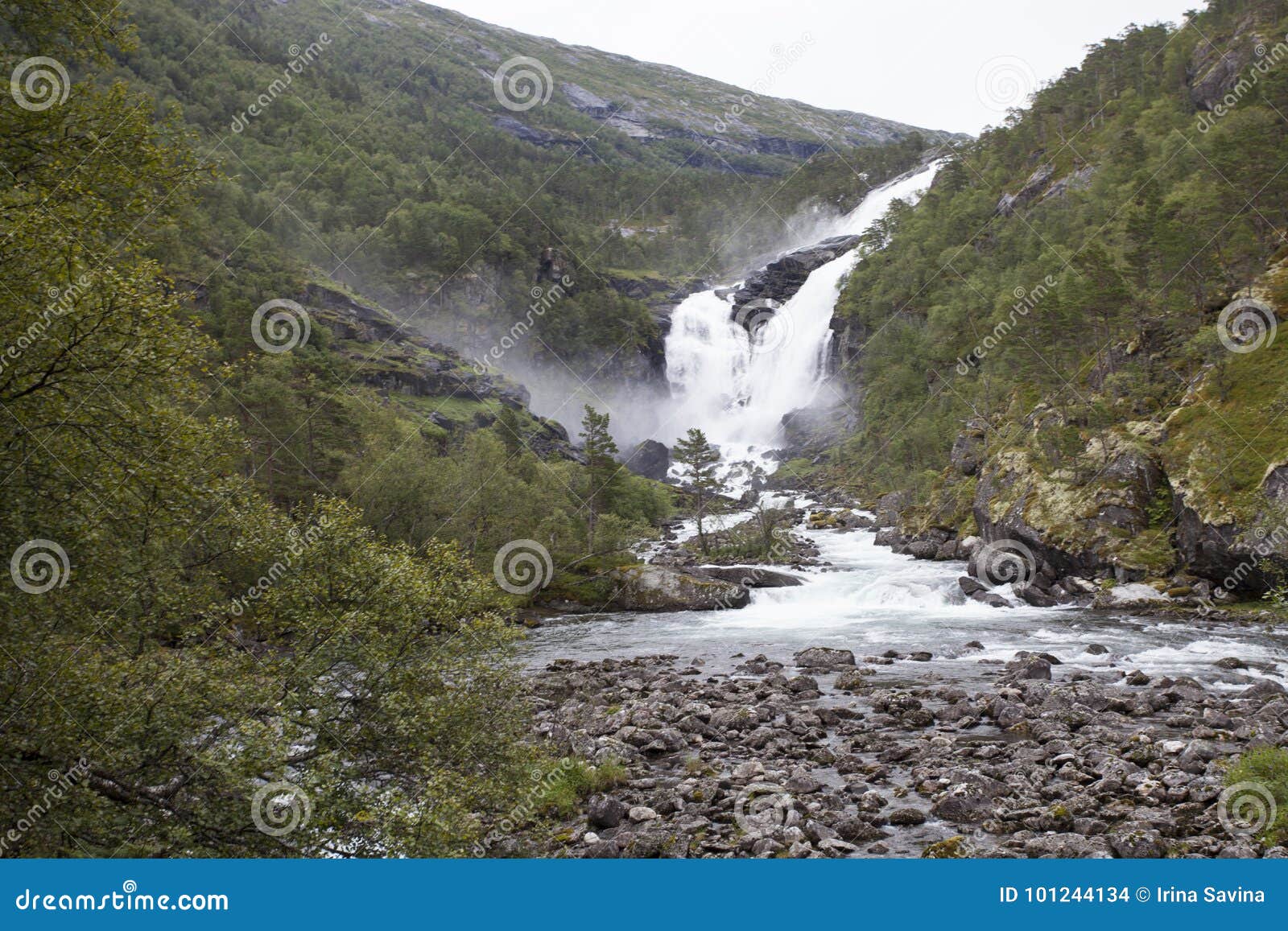 Beautiful Norwegian Waterfall Stock Photo - Image of norwegian, catch ...