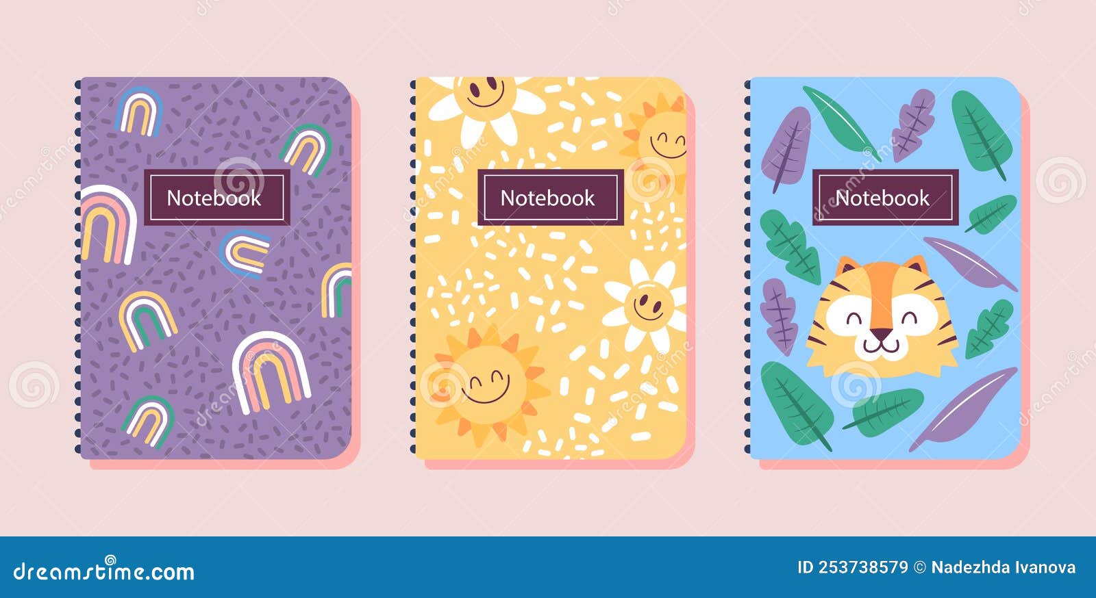 Beautiful Notebook Cover Design Template Vector Illustration Stock ...