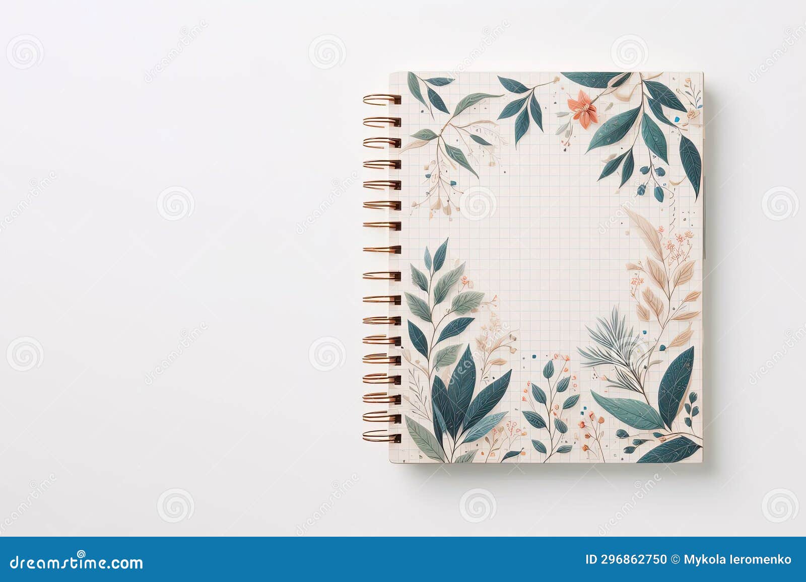 Beautiful Notepad with Flowers. Space for Text. Stock Photo - Image of ...